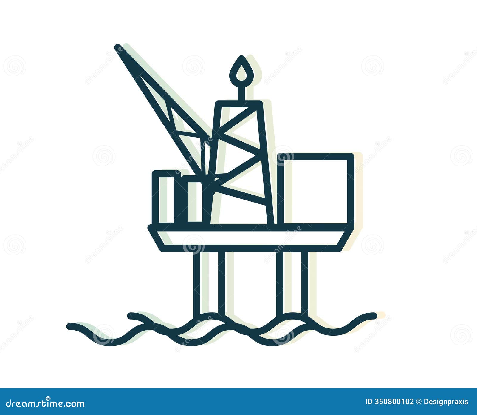 Oil Rig - Offshore Platform - Stock Icon Stock Illustration ...