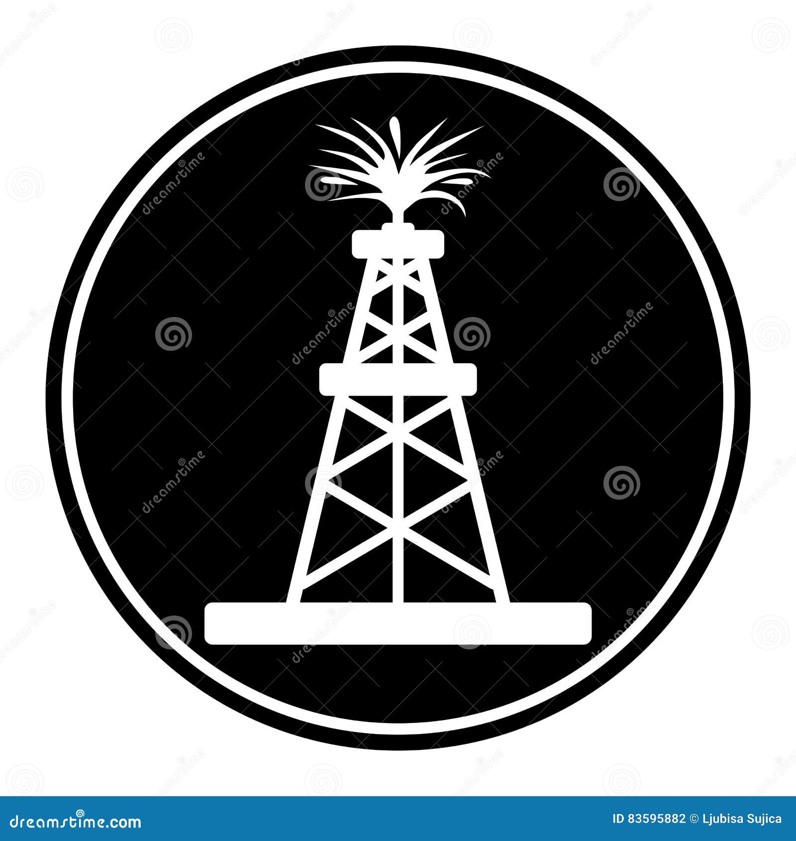 Oil Rig, Oil Gusher Icon Cartoon Vector | CartoonDealer.com #183195403