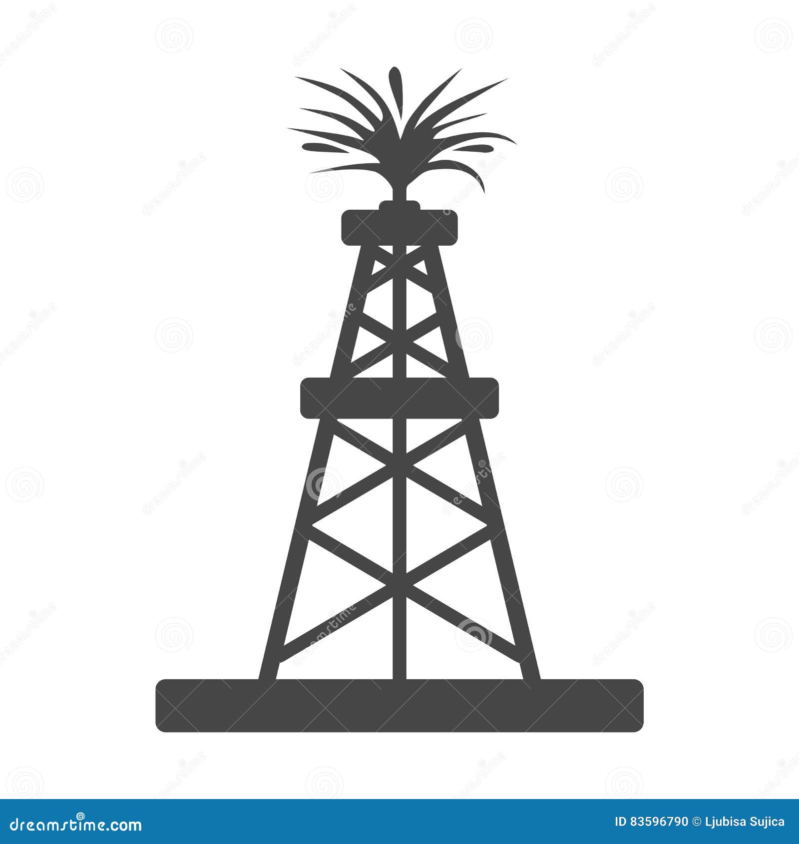 Oil Rig, Oil Gusher Icon Cartoon Vector | CartoonDealer.com #183195403