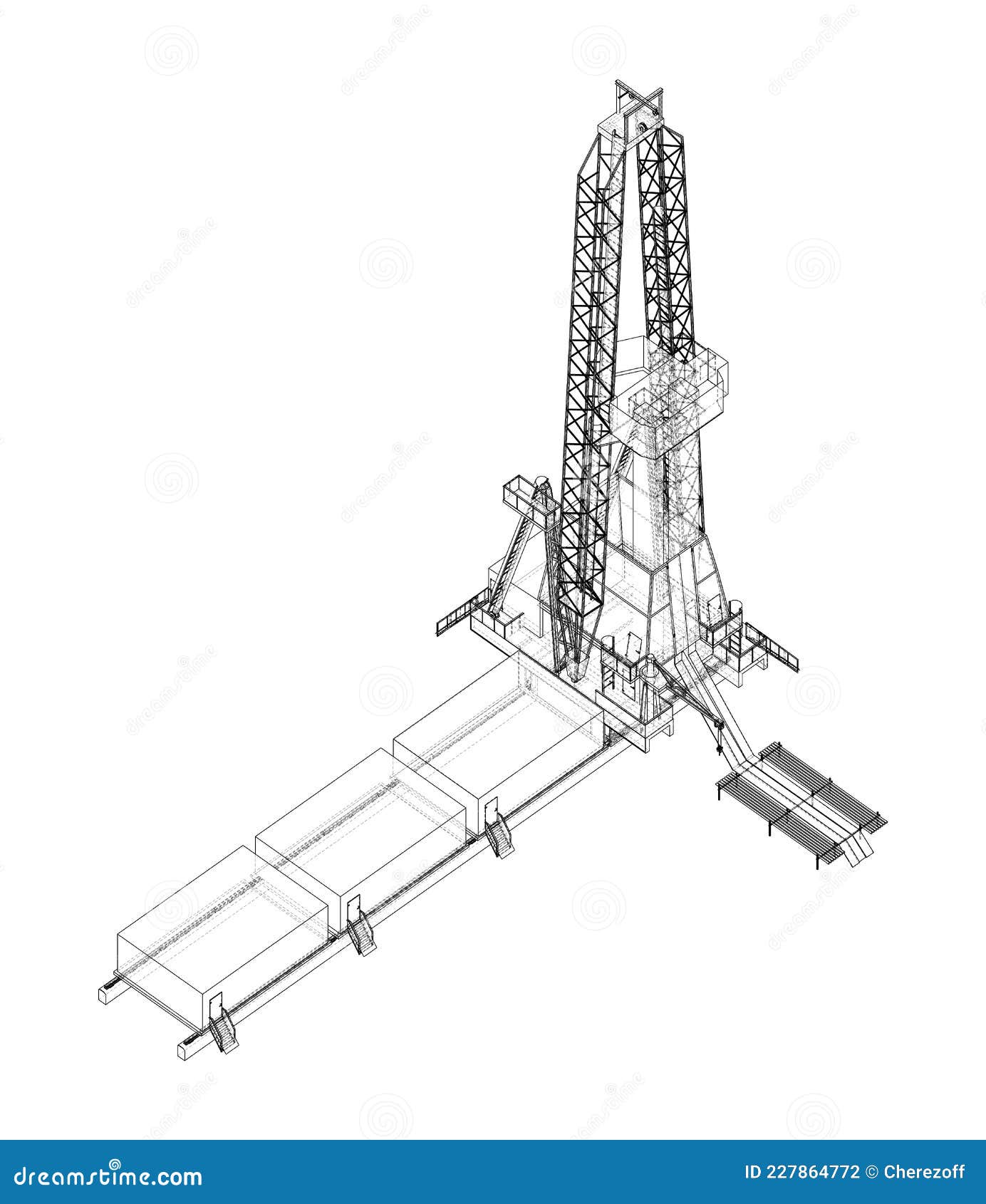 Oil Rig. Orthography Vector Stock Vector - Illustration of vector ...