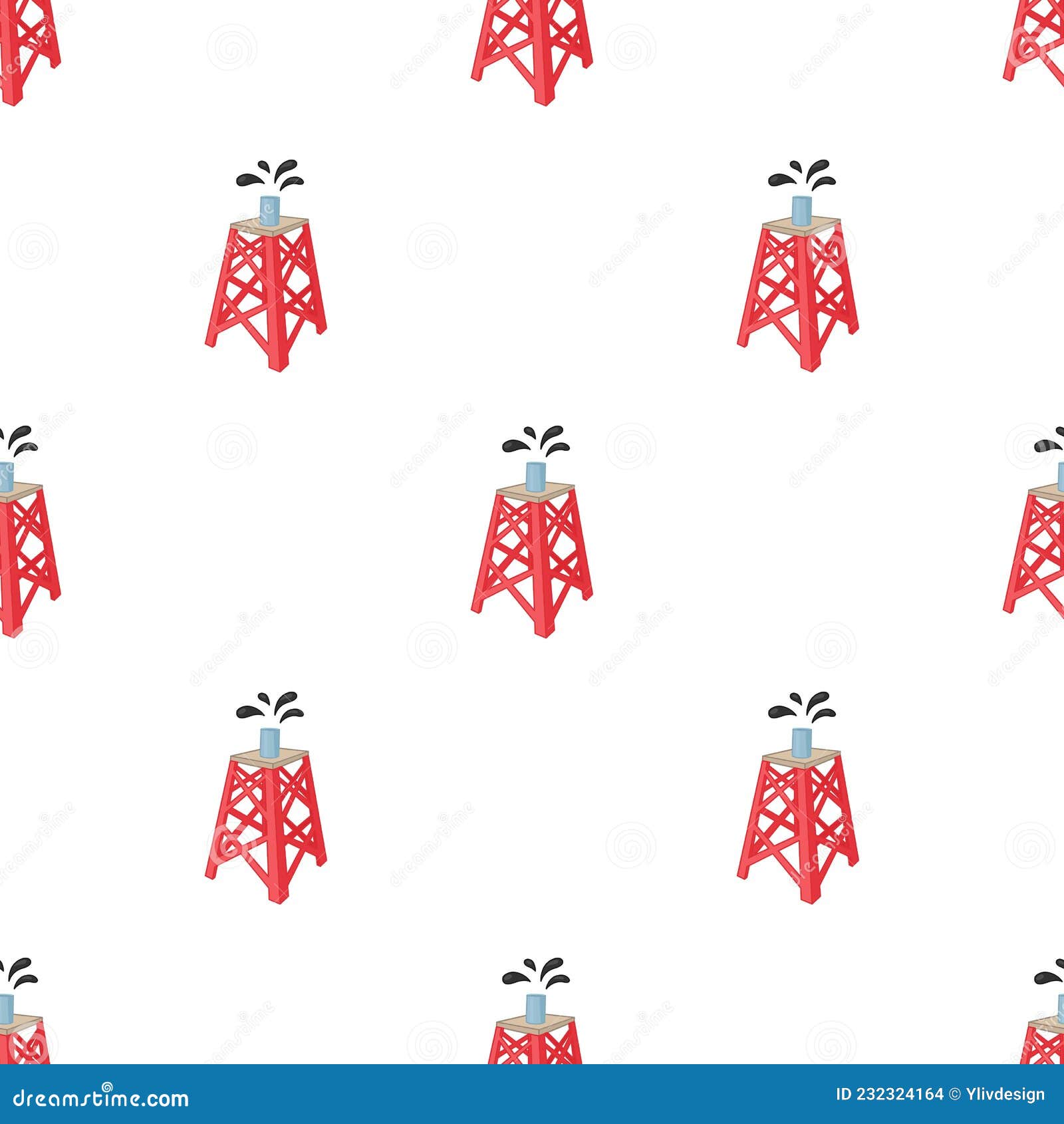 Oil Rig Pattern Seamless Vector Stock Vector - Illustration of pipeline ...