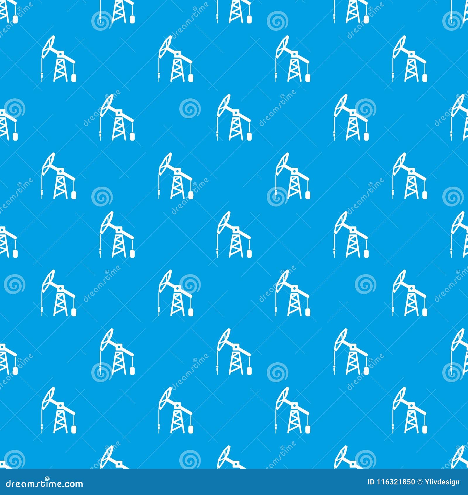 Oil Rig Pattern Vector Seamless Blue Stock Vector - Illustration of ...