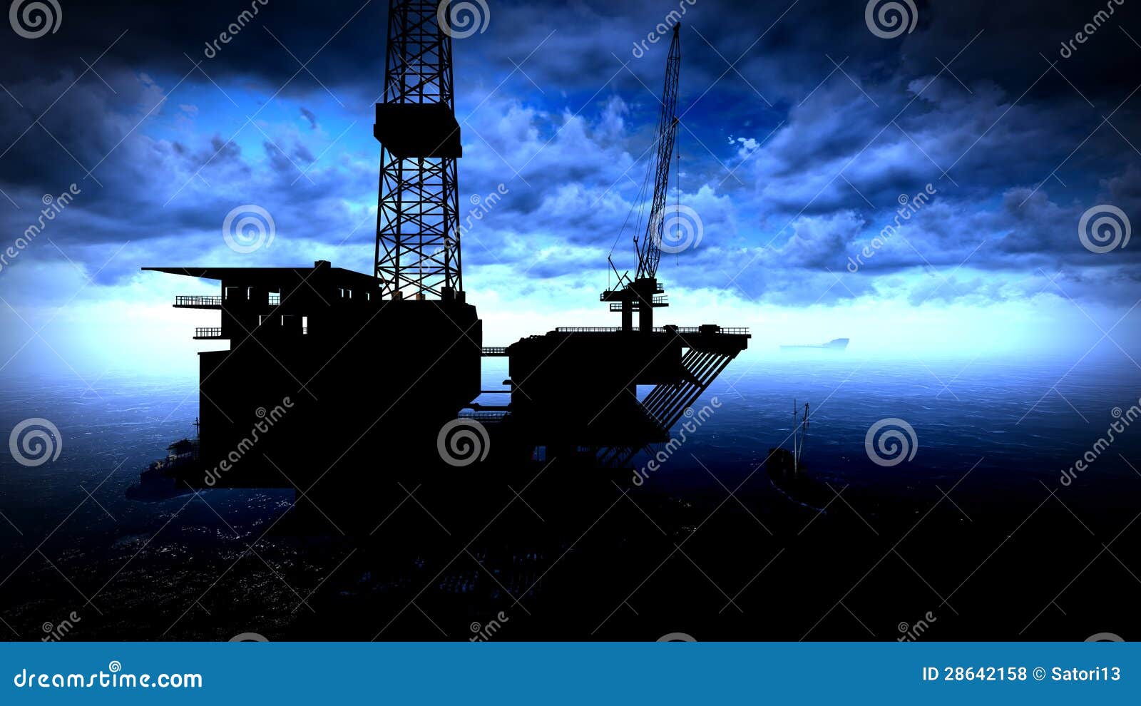 Oil rig platform stock illustration. Illustration of exploration - 28642158