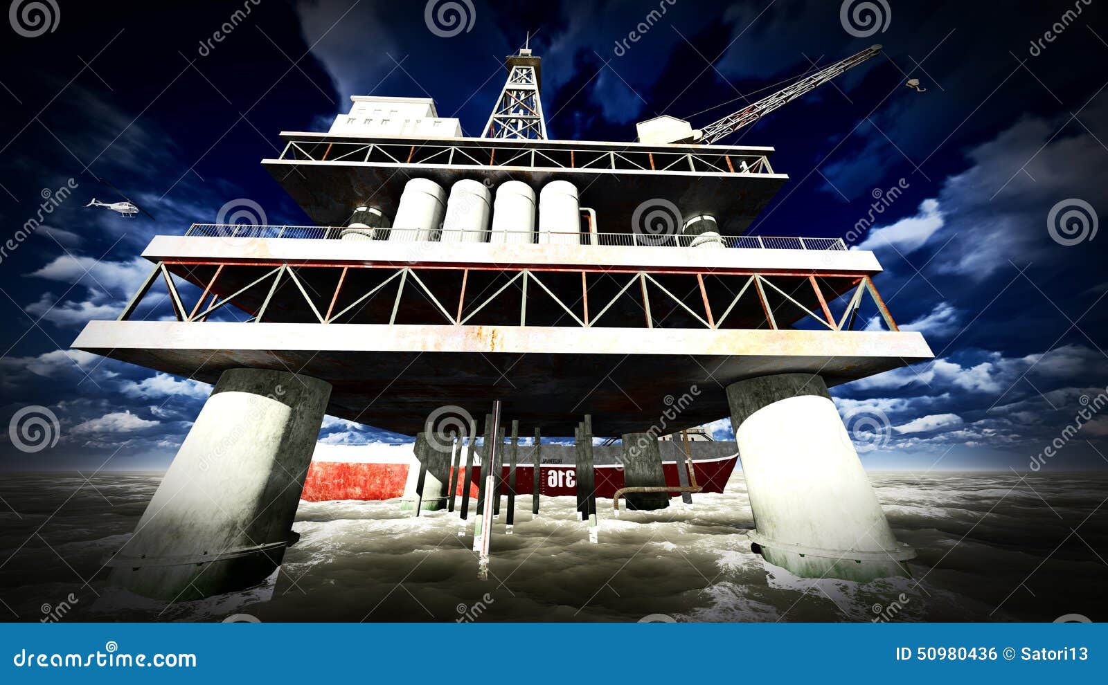 Oil rig platform stock photo. Image of flame, oilplatform - 50980436
