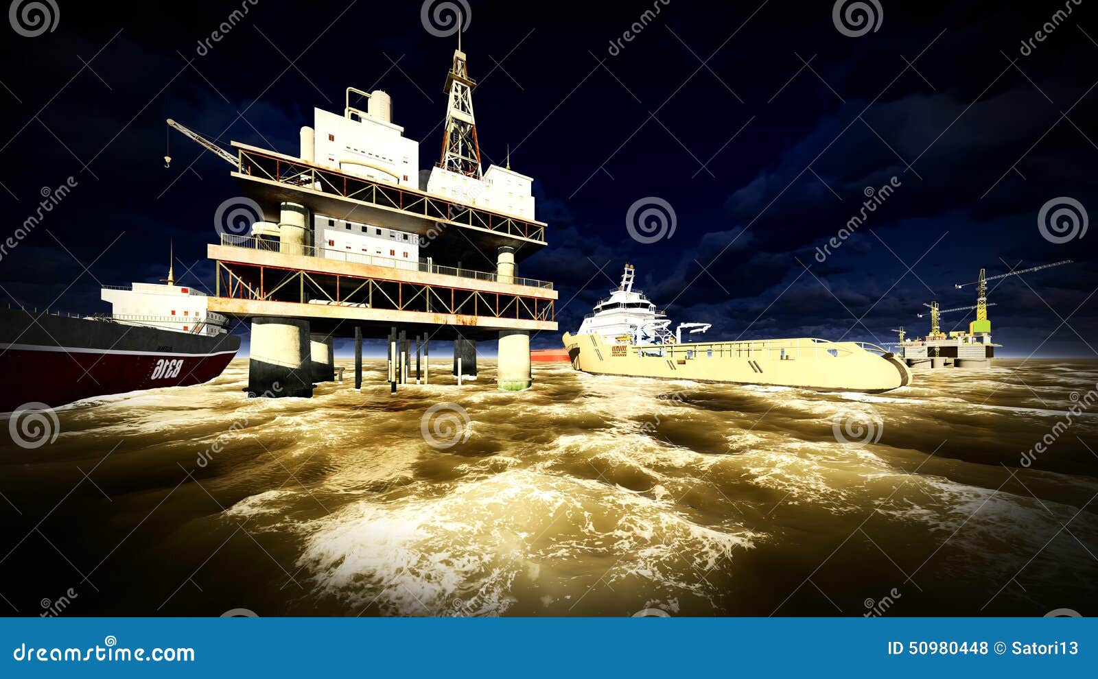 Oil rig platform stock photo. Image of industrial, machine - 50980448
