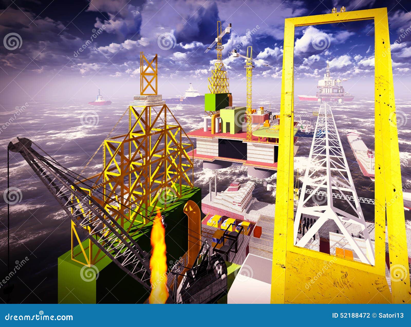 Oil rig platform stock photo. Image of platform, drill - 52188472