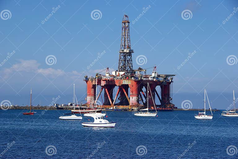 Oil Rig in Port stock photo. Image of environmental, energy - 5795922