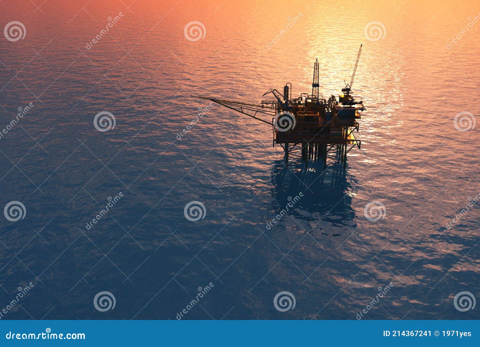 Oil Rig stock illustration. Illustration of harbor, breakwater - 214367241