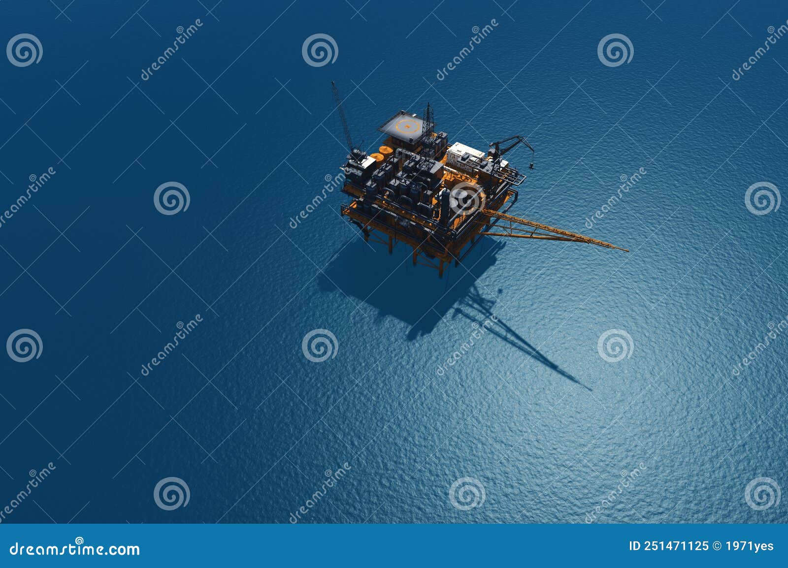 Oil Rig stock illustration. Illustration of ocean, building - 251471125