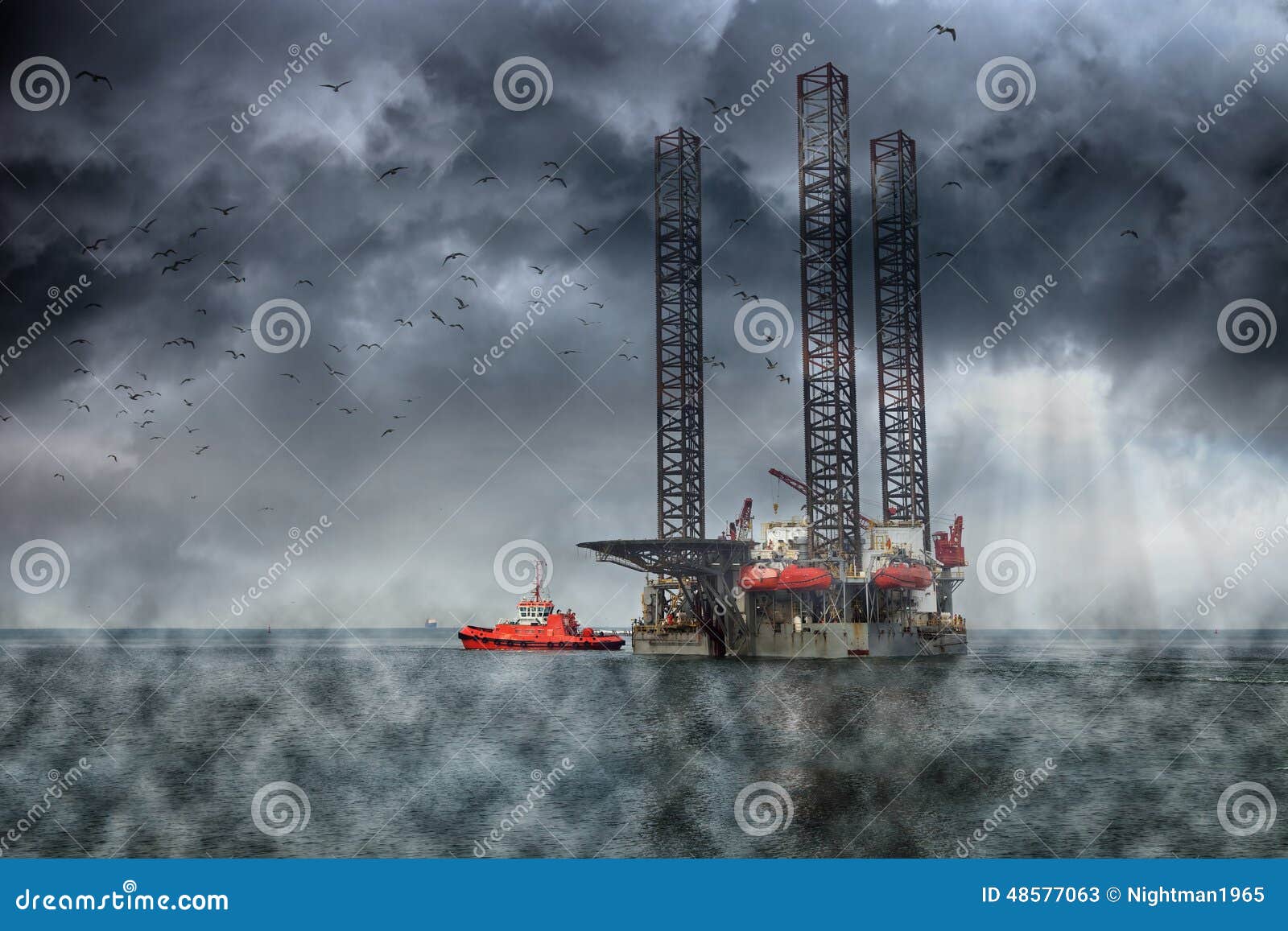 Oil Rig stock image. Image of industrial, dark, extraction - 48577063
