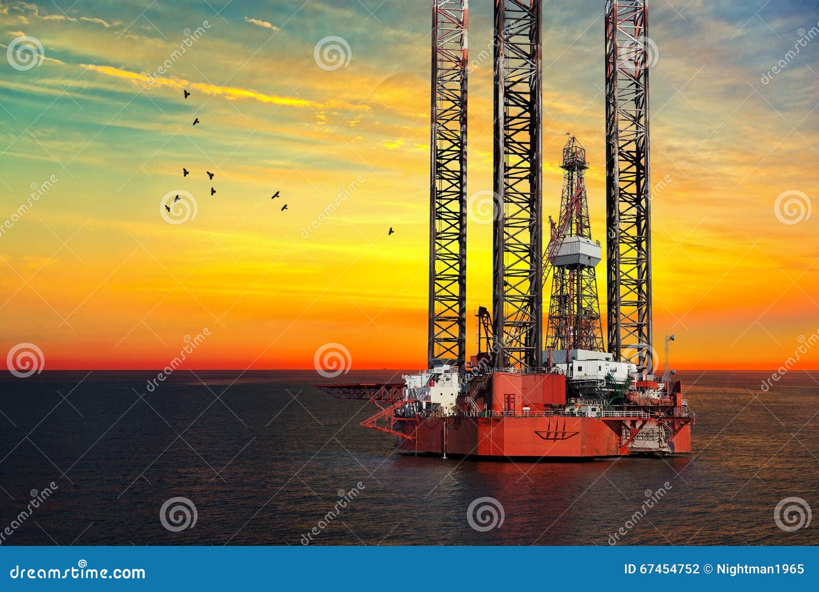 Oil Rig at sea stock photo. Image of equipment, platform - 67454752