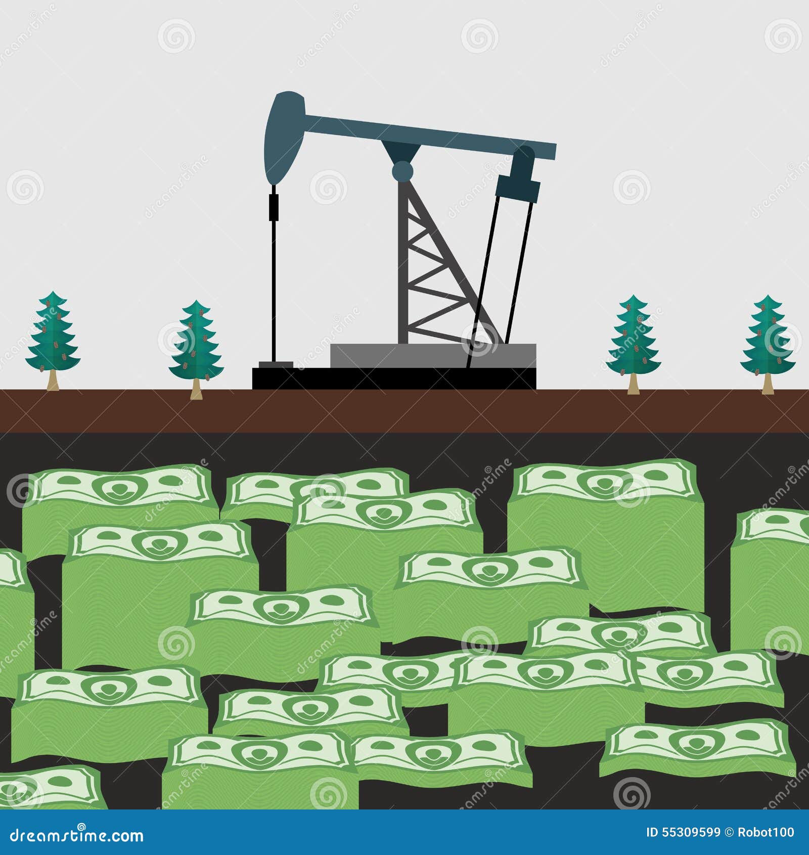 Oil Rig Shakes Her Money. Vector Illustration Stock Vector ...