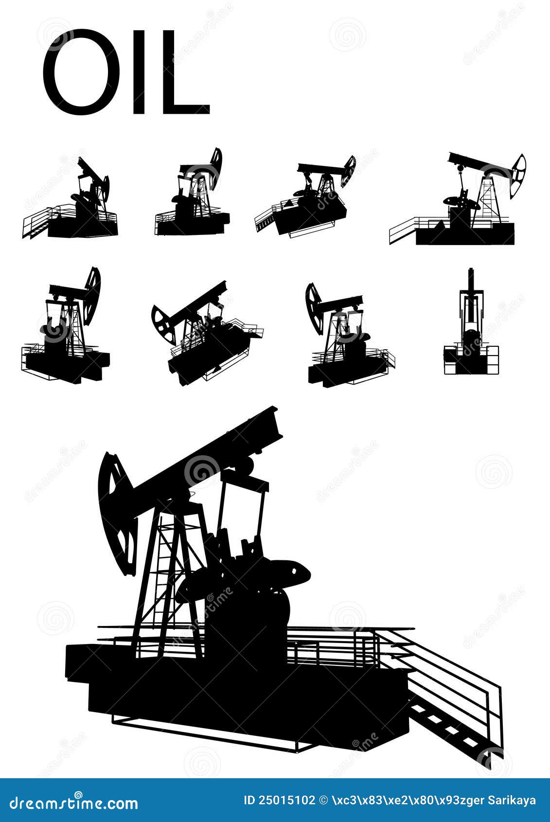 Oil Rig Silhouette Set Royalty-Free Stock Image | CartoonDealer.com ...