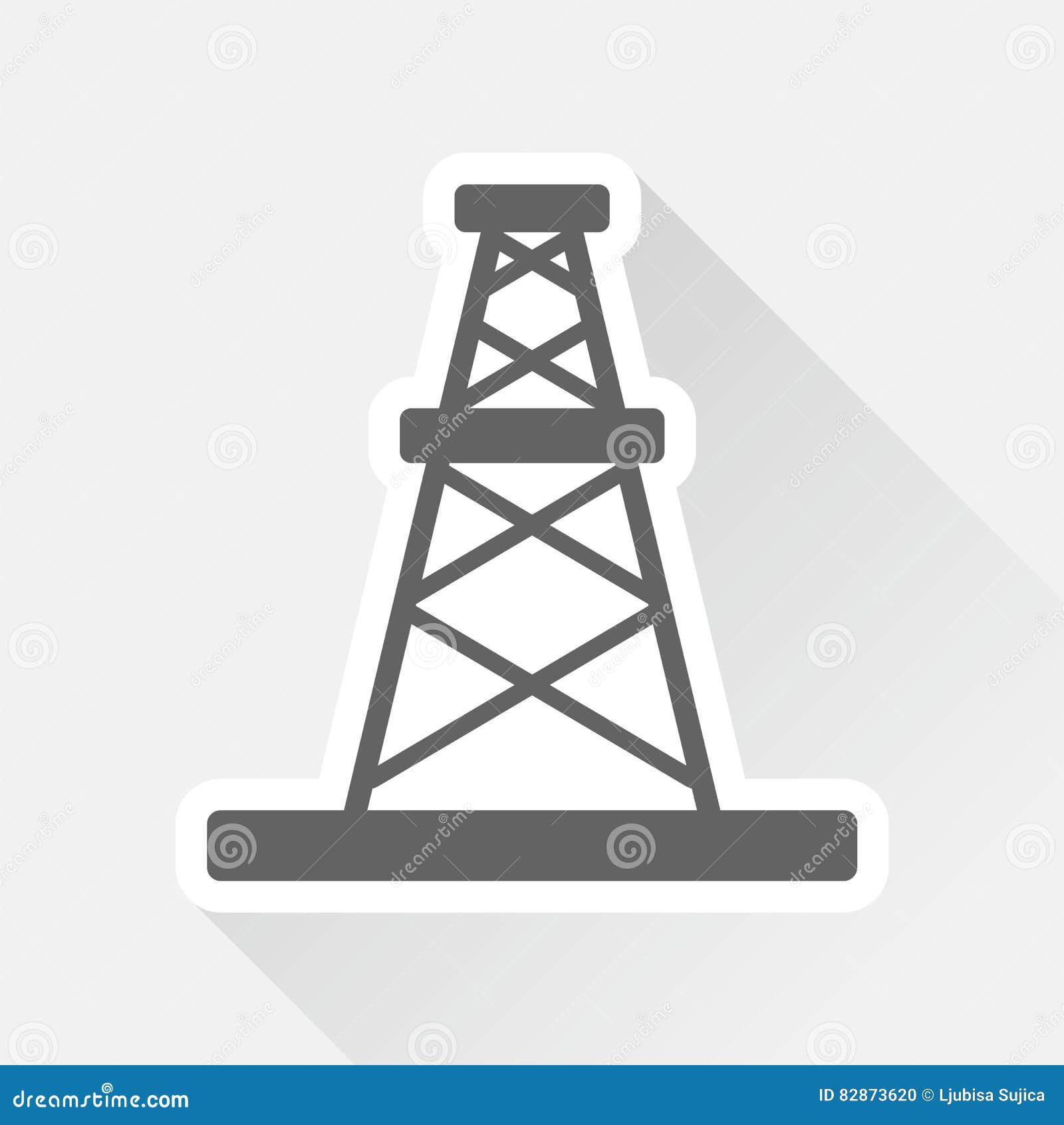 Oil Rig Sticker with Shadow Stock Illustration - Illustration of drill ...