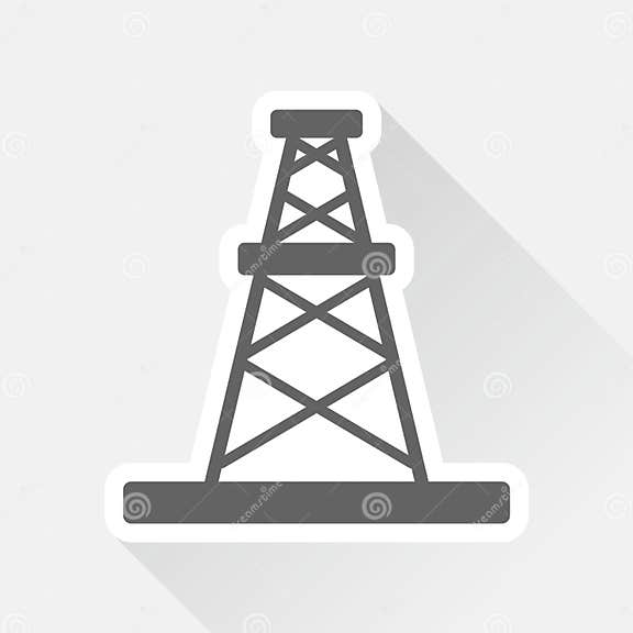 Oil Rig Sticker with Shadow Stock Illustration - Illustration of drill ...
