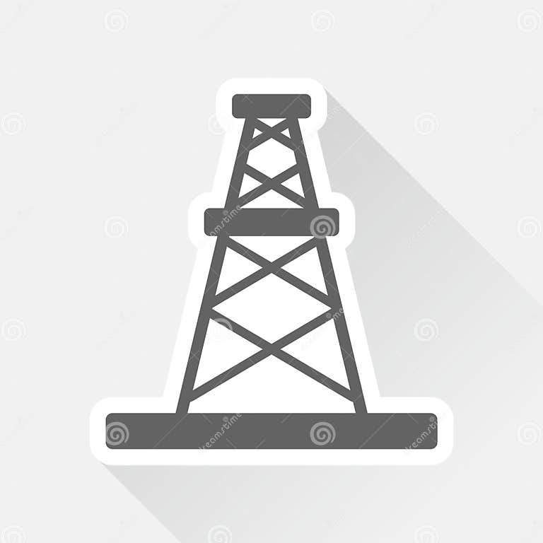 Oil Rig Sticker with Shadow Stock Illustration - Illustration of drill ...
