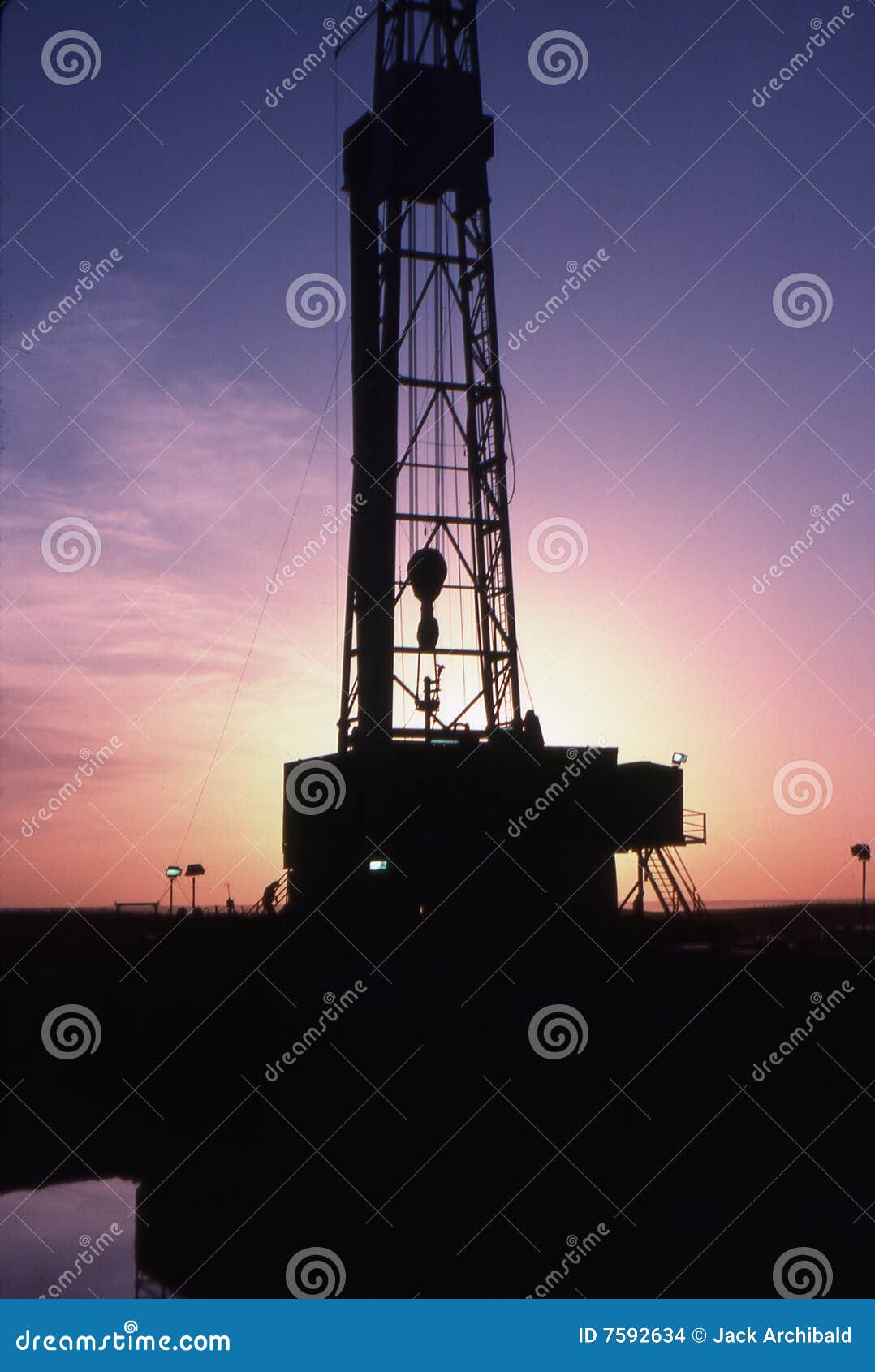 Oil rig at sunrise stock photo. Image of fossil, production - 7592634