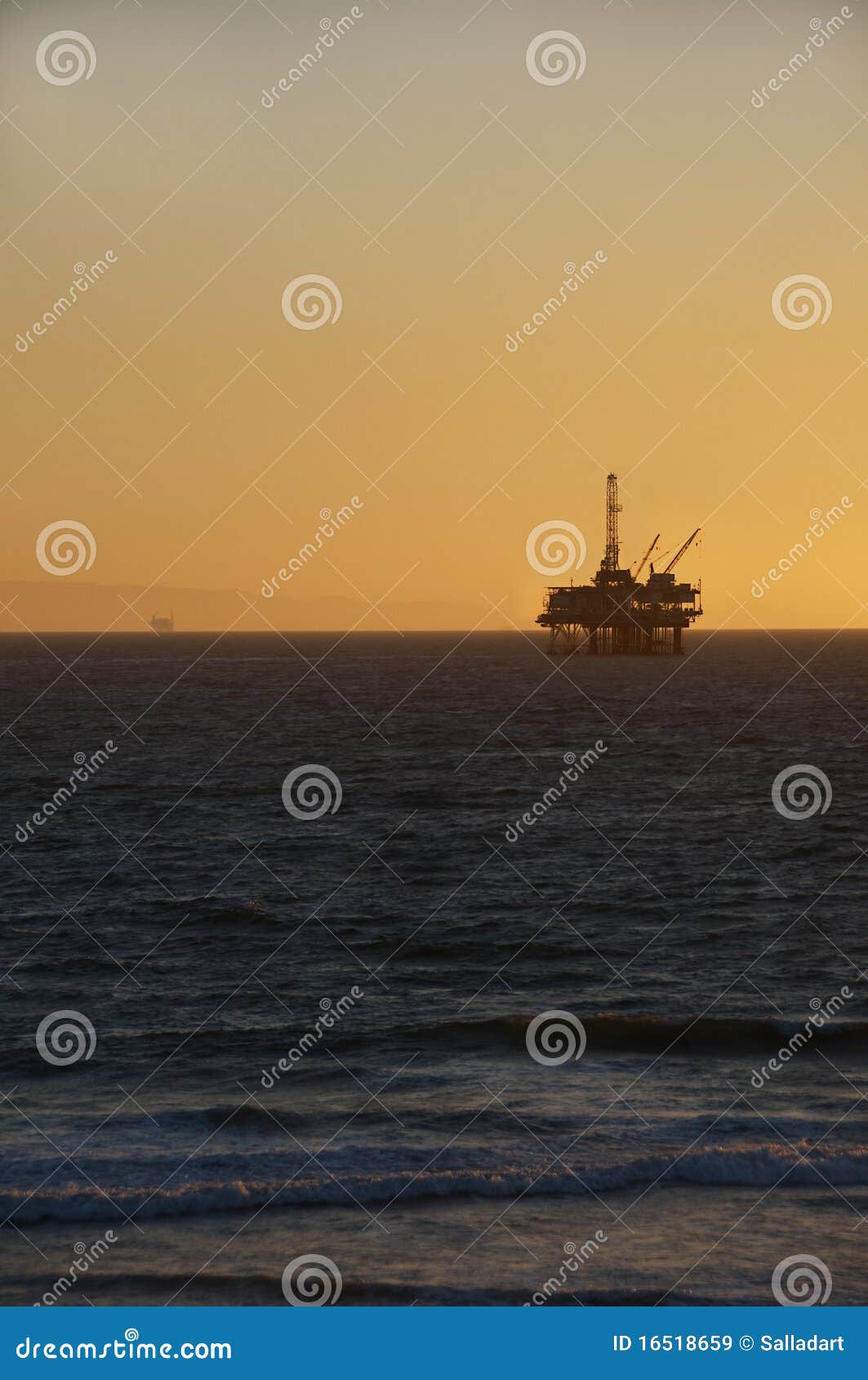 Oil Rig at sunset. stock image. Image of horizon, pipe - 16518659