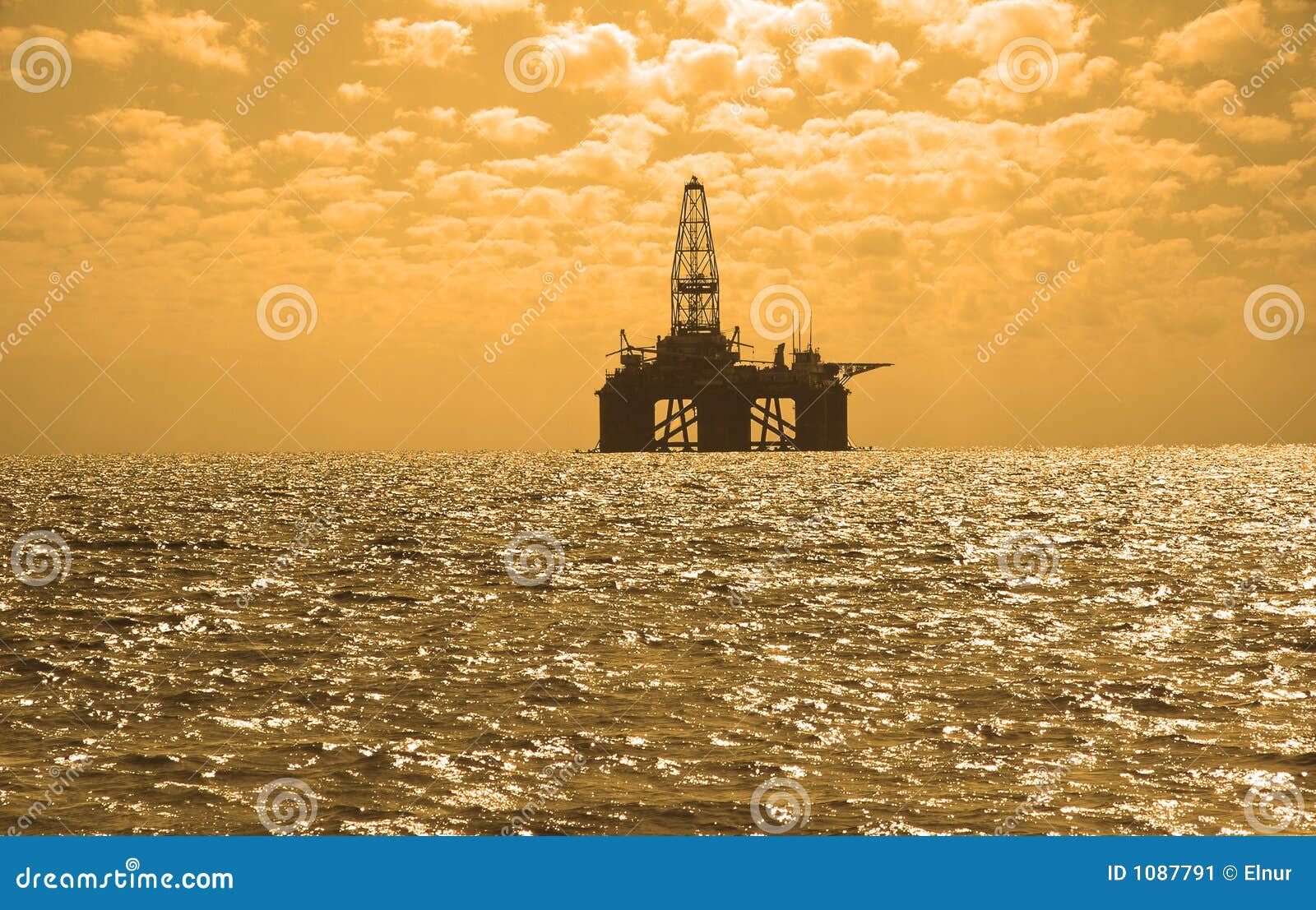 Oil Rig during Sunset in Caspi Stock Image - Image of production ...