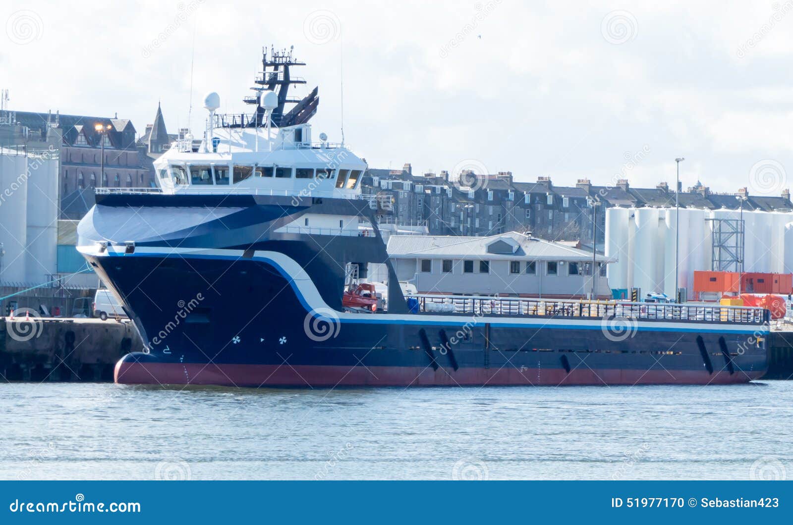 Oil rig Supply Vessel stock photo. Image of dock, boat - 51977170