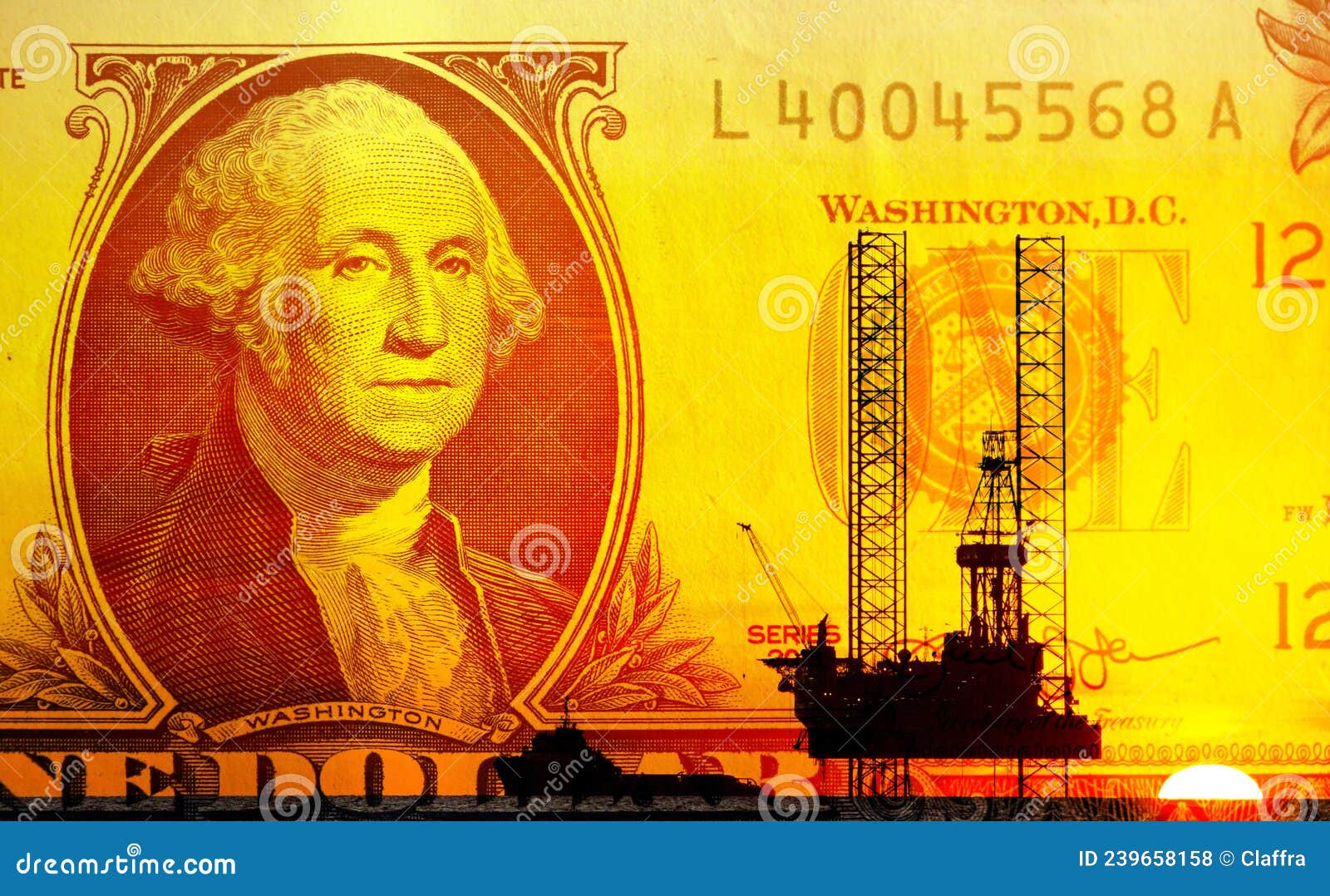 Oil Rig and a US Dollar Bill Stock Photo - Image of economy, background ...