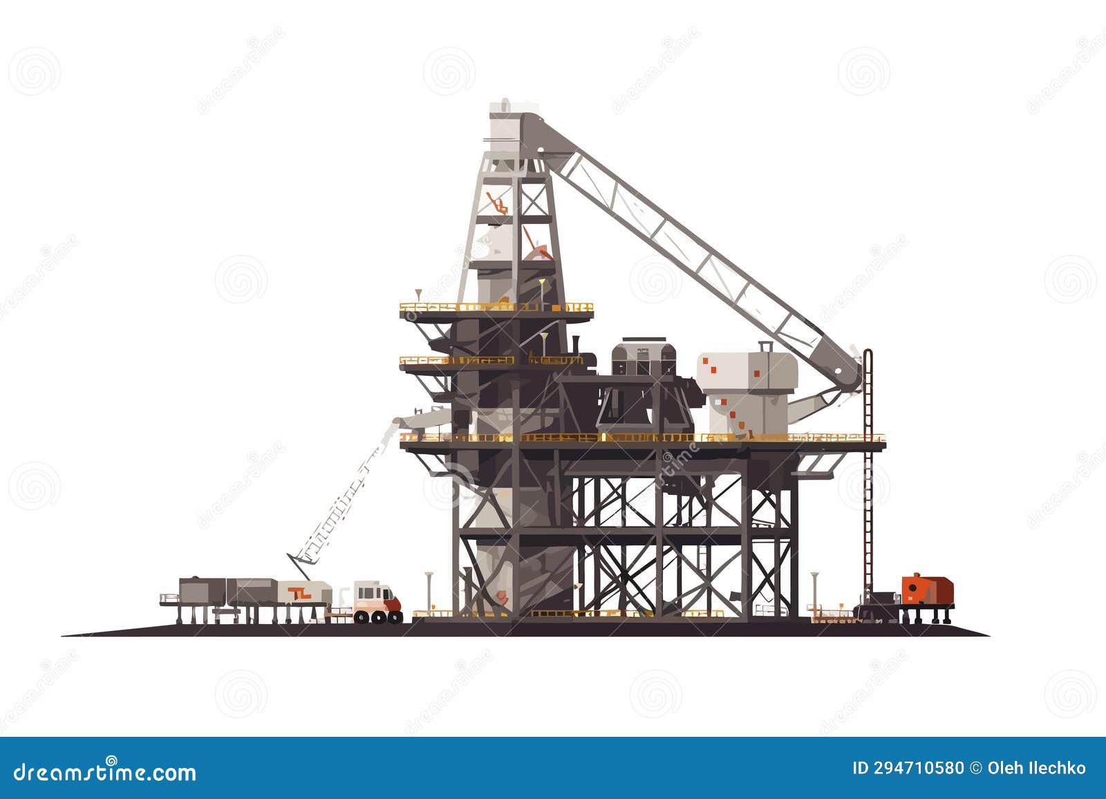 Oil Rig Vector Flat Minimalistic Isolated Vector Style Illustration ...