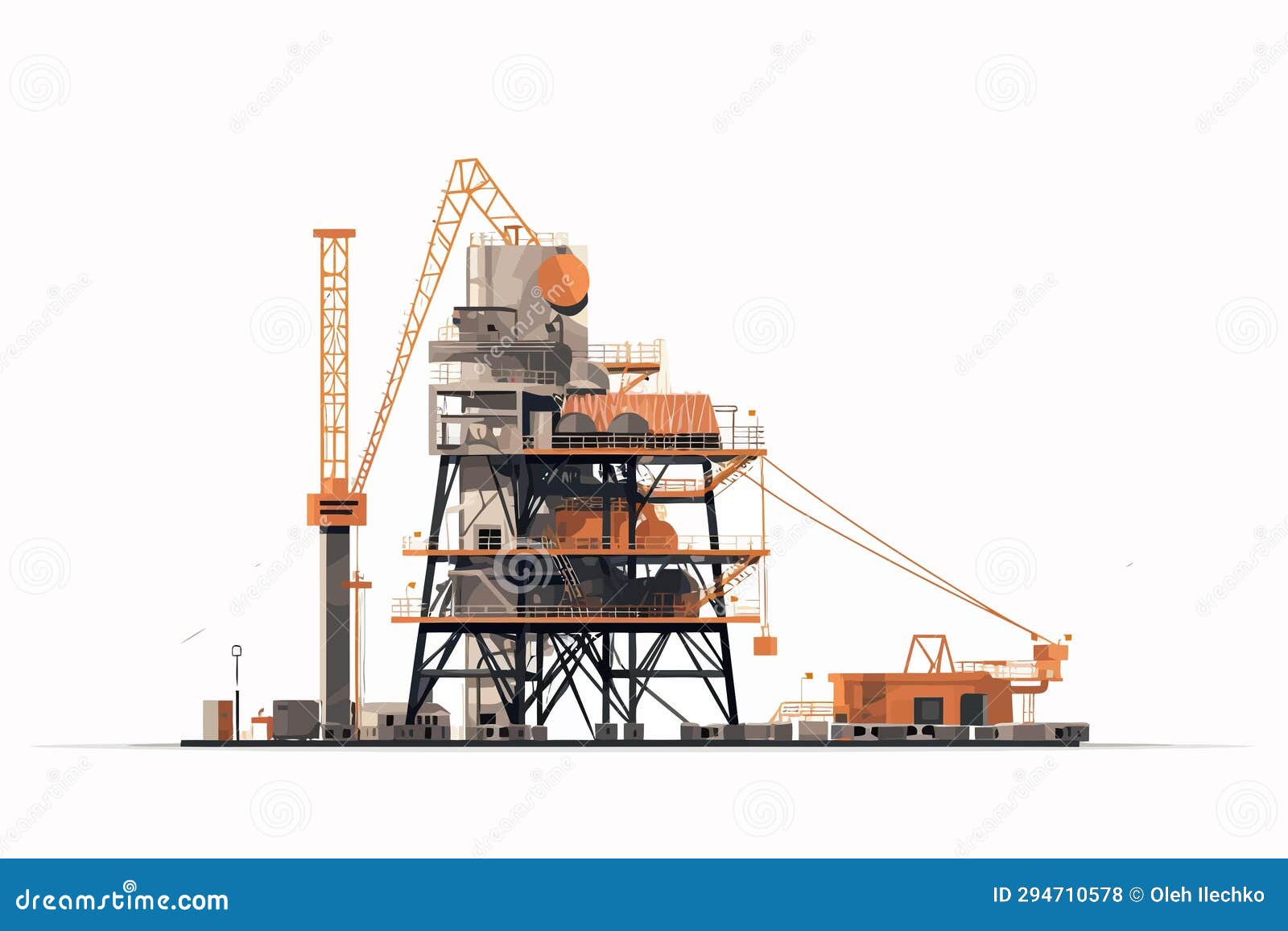 Oil Rig Vector Flat Minimalistic Isolated Vector Style Illustration ...