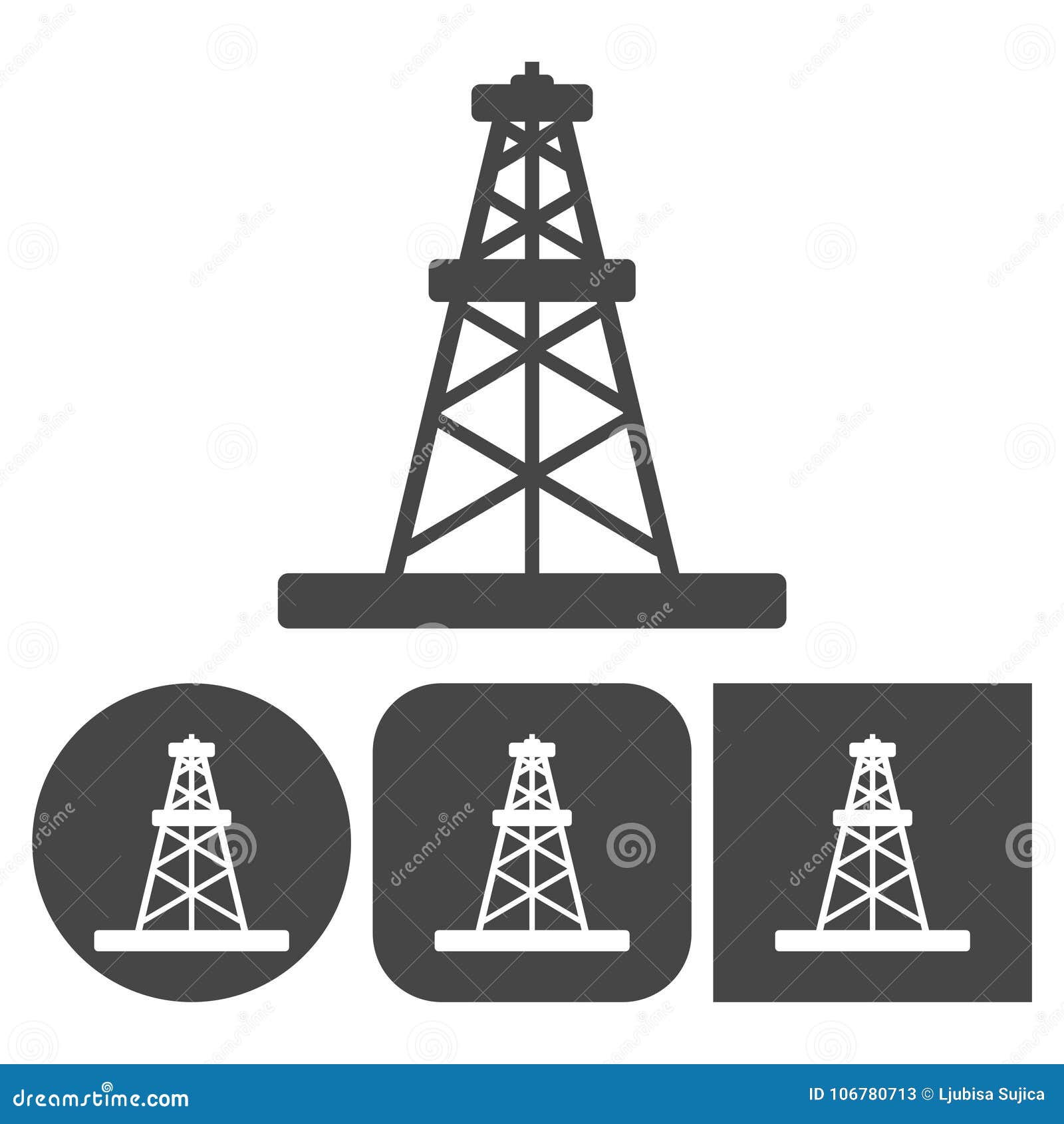 Oil rig vector icons set stock vector. Illustration of petroleum ...