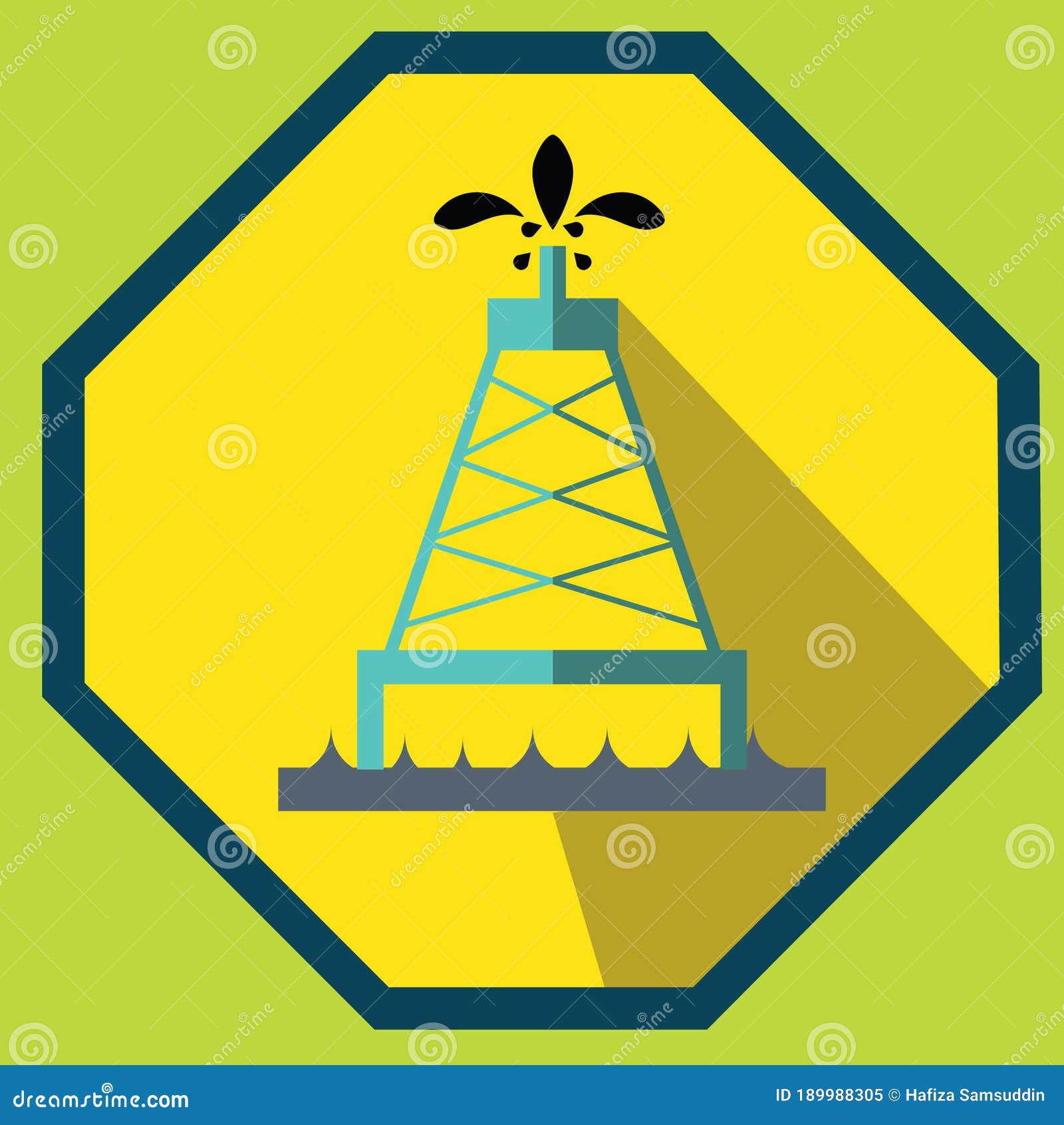 Oil Rig. Vector Illustration Decorative Design Stock Vector ...