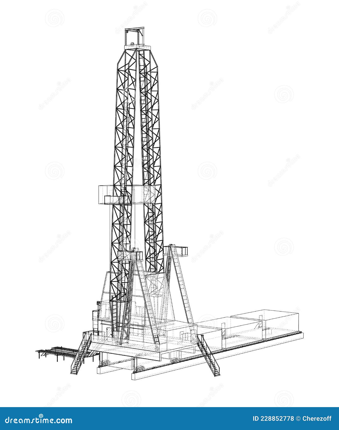 Oil Rig. Vector Rendering of 3d Stock Vector - Illustration of business ...