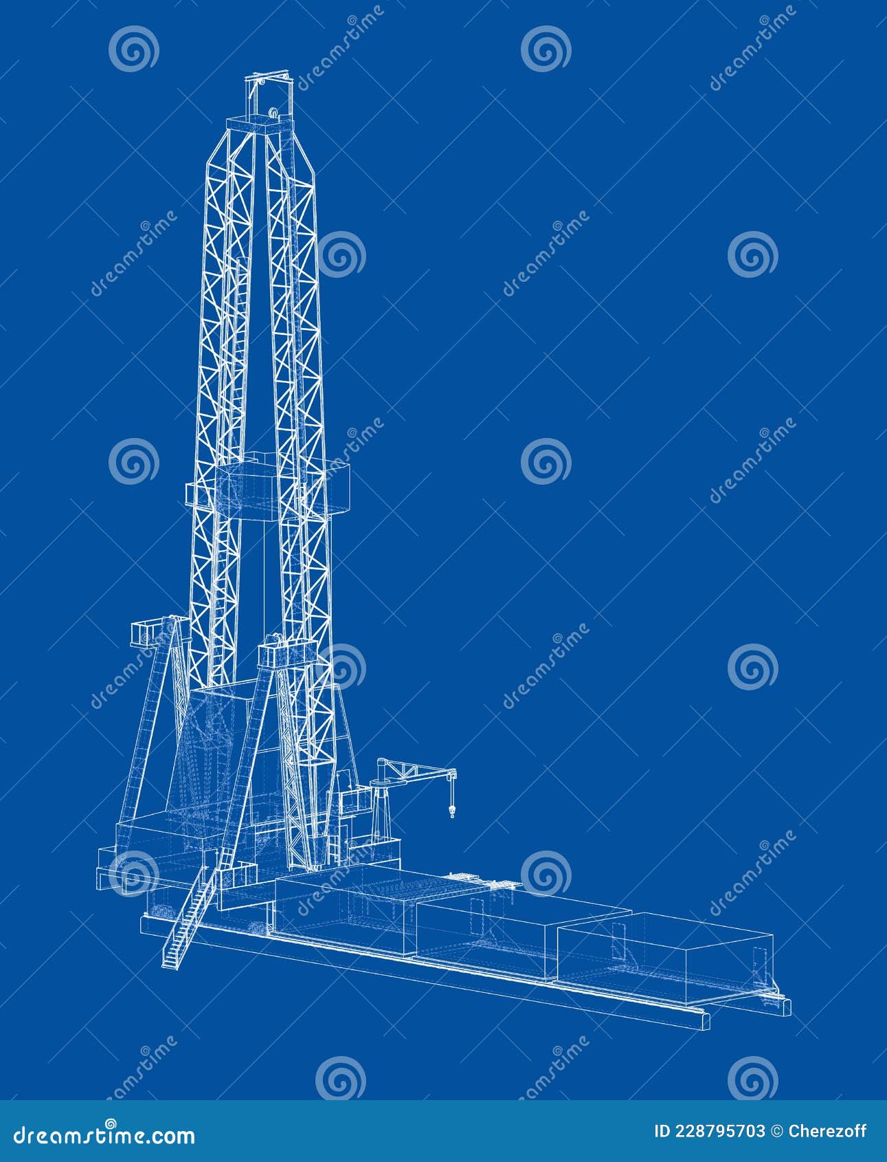 Oil Rig. Orthography Vector Stock Vector - Illustration of construction ...