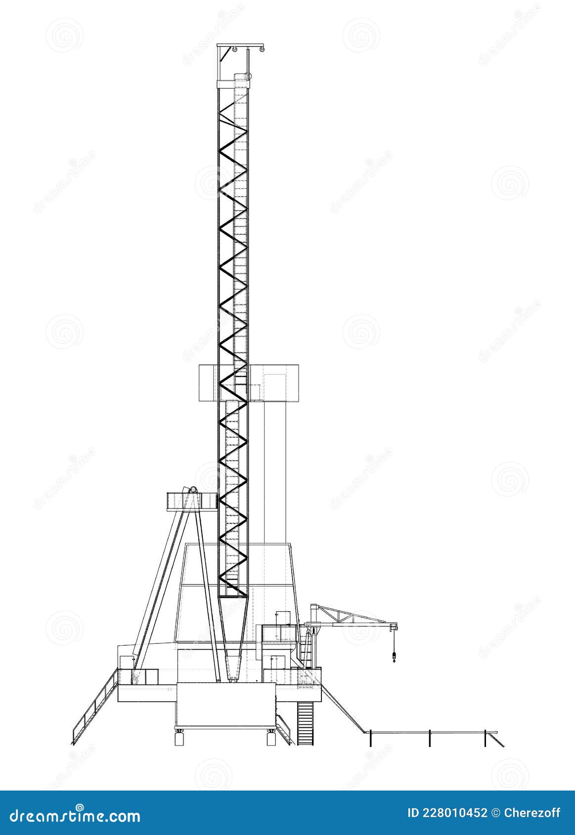 Oil Rig. Orthography Vector | CartoonDealer.com #227864722