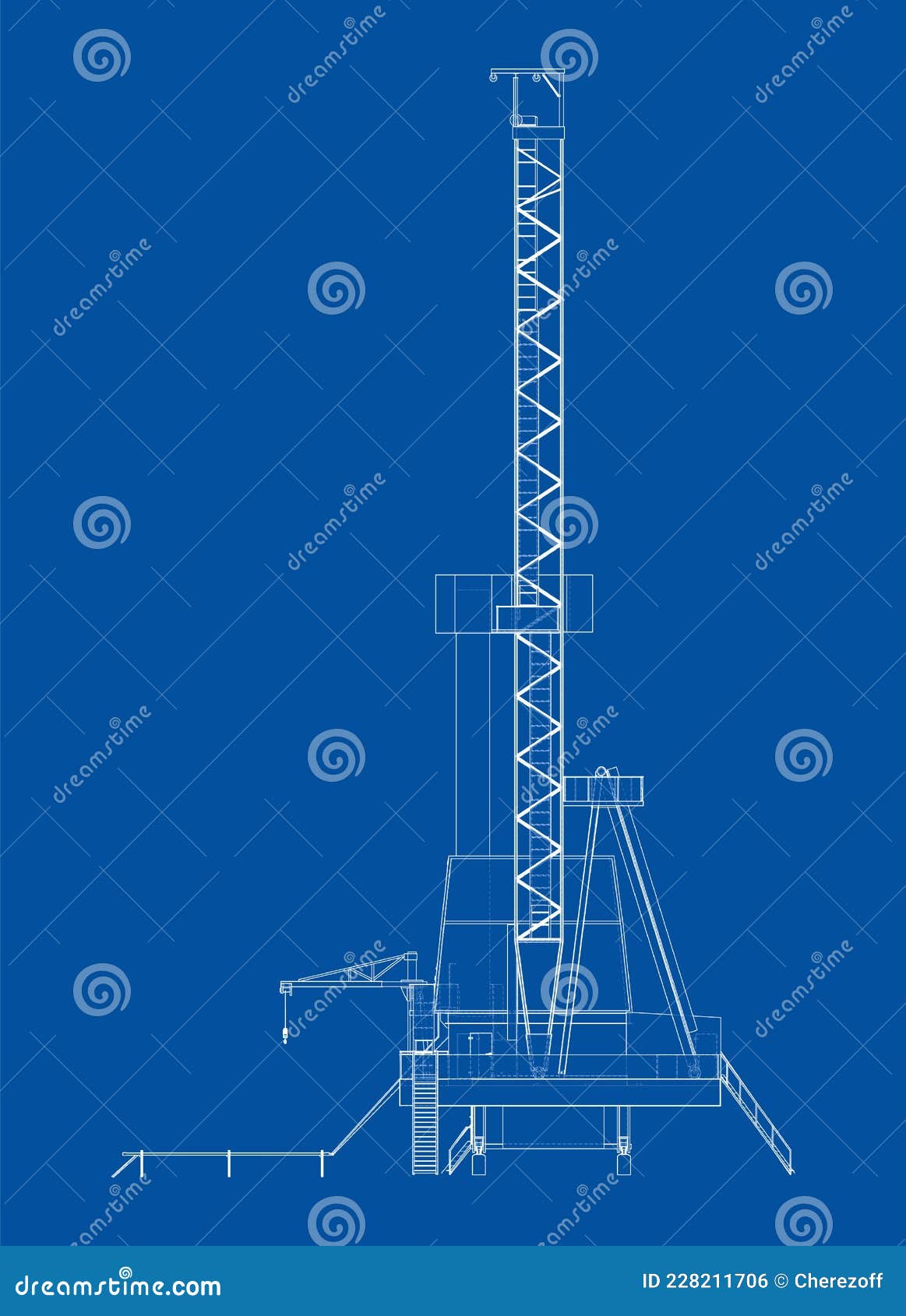 Oil Rig. Orthography Vector Stock Vector - Illustration of pipe ...