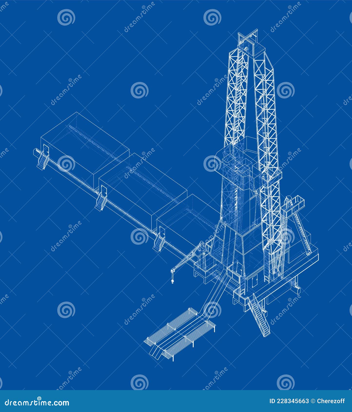 Oil Rig. Orthography Vector Stock Vector - Illustration of vector, pipe ...