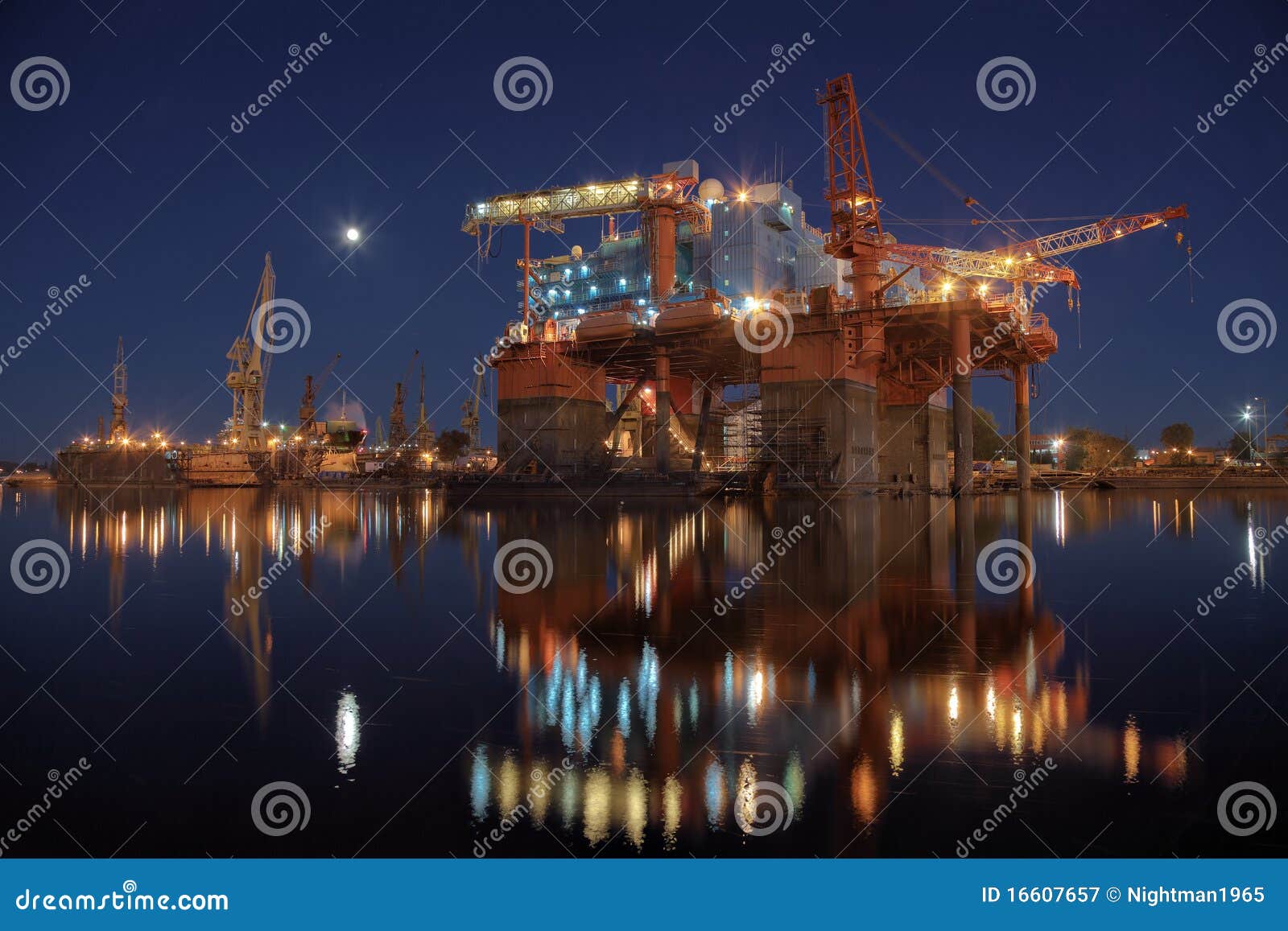 Oil rig in the yards stock image. Image of dock, equipment - 16607657