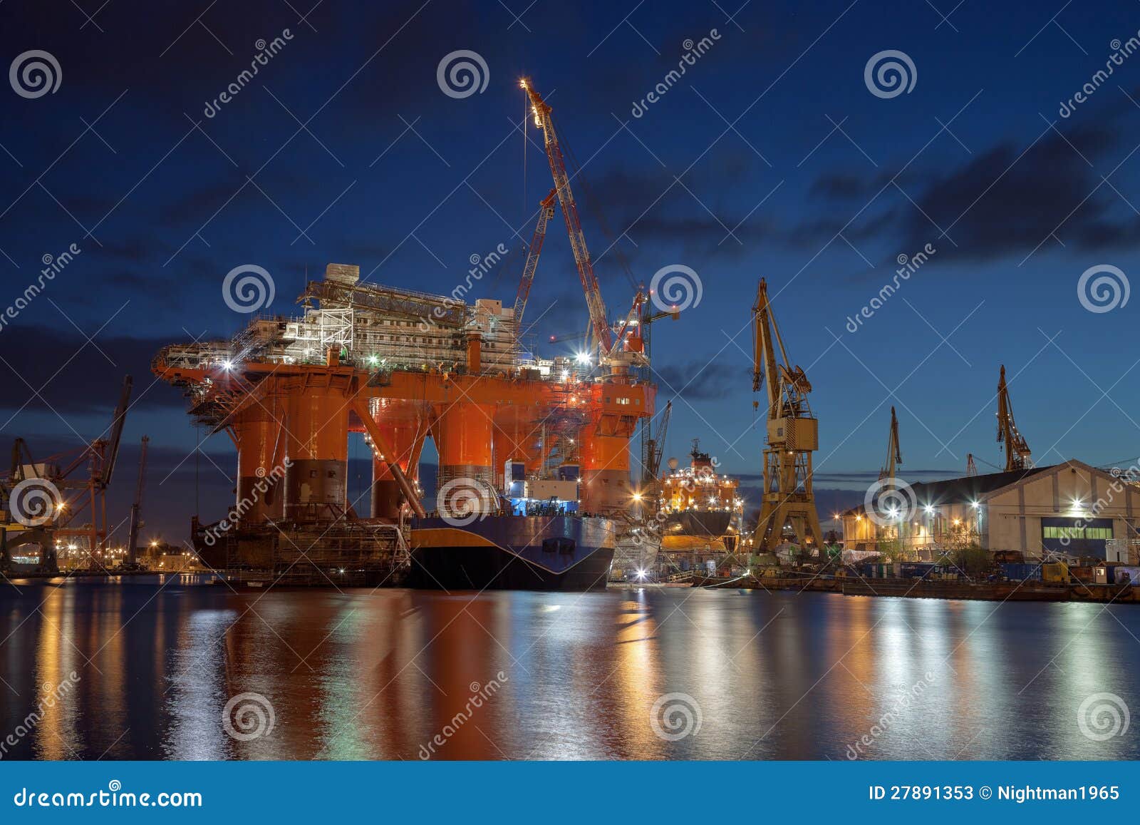 Oil rig in the yards stock image. Image of construction - 27891353