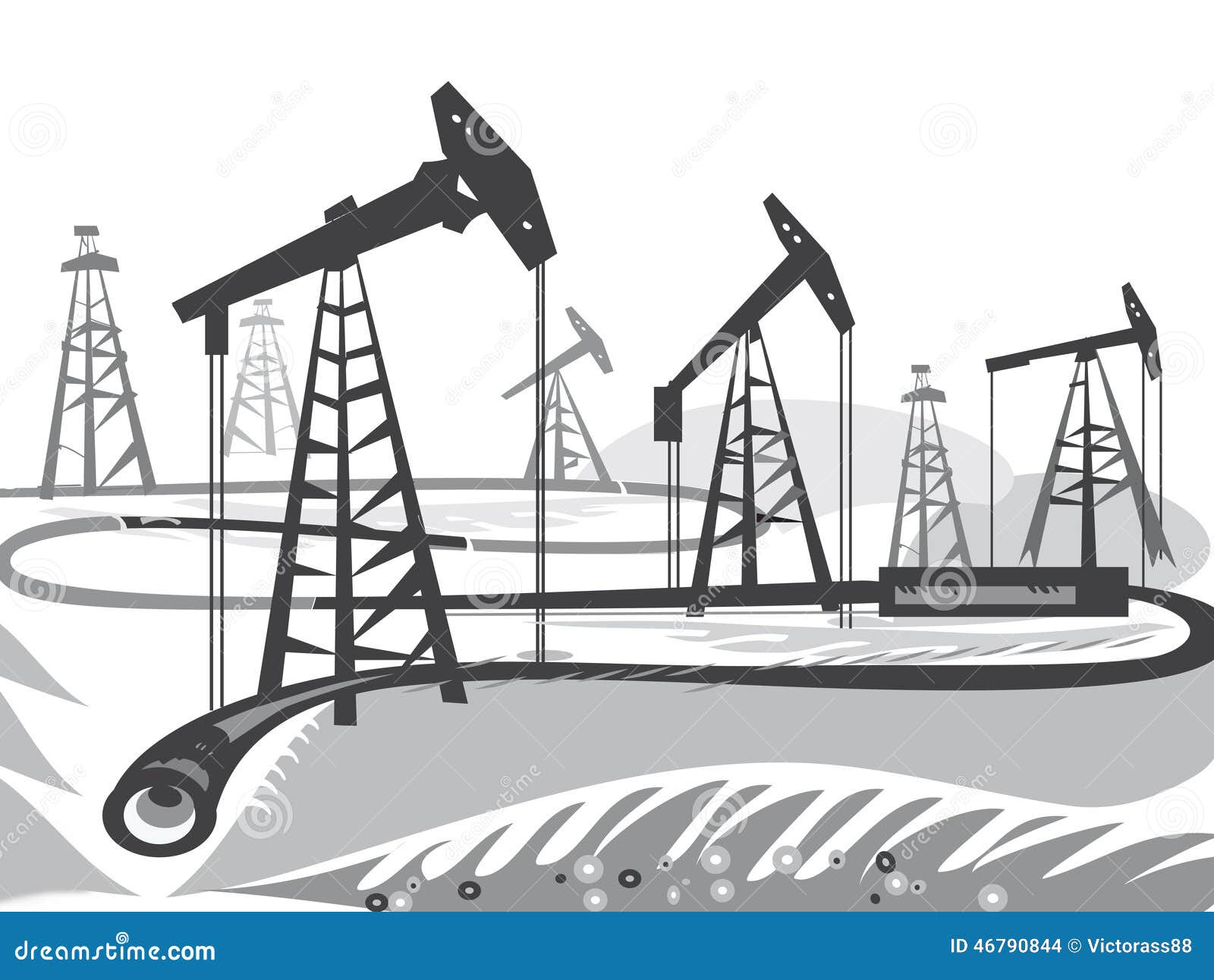 Oil Rigs Vector Illustration | CartoonDealer.com #46790844