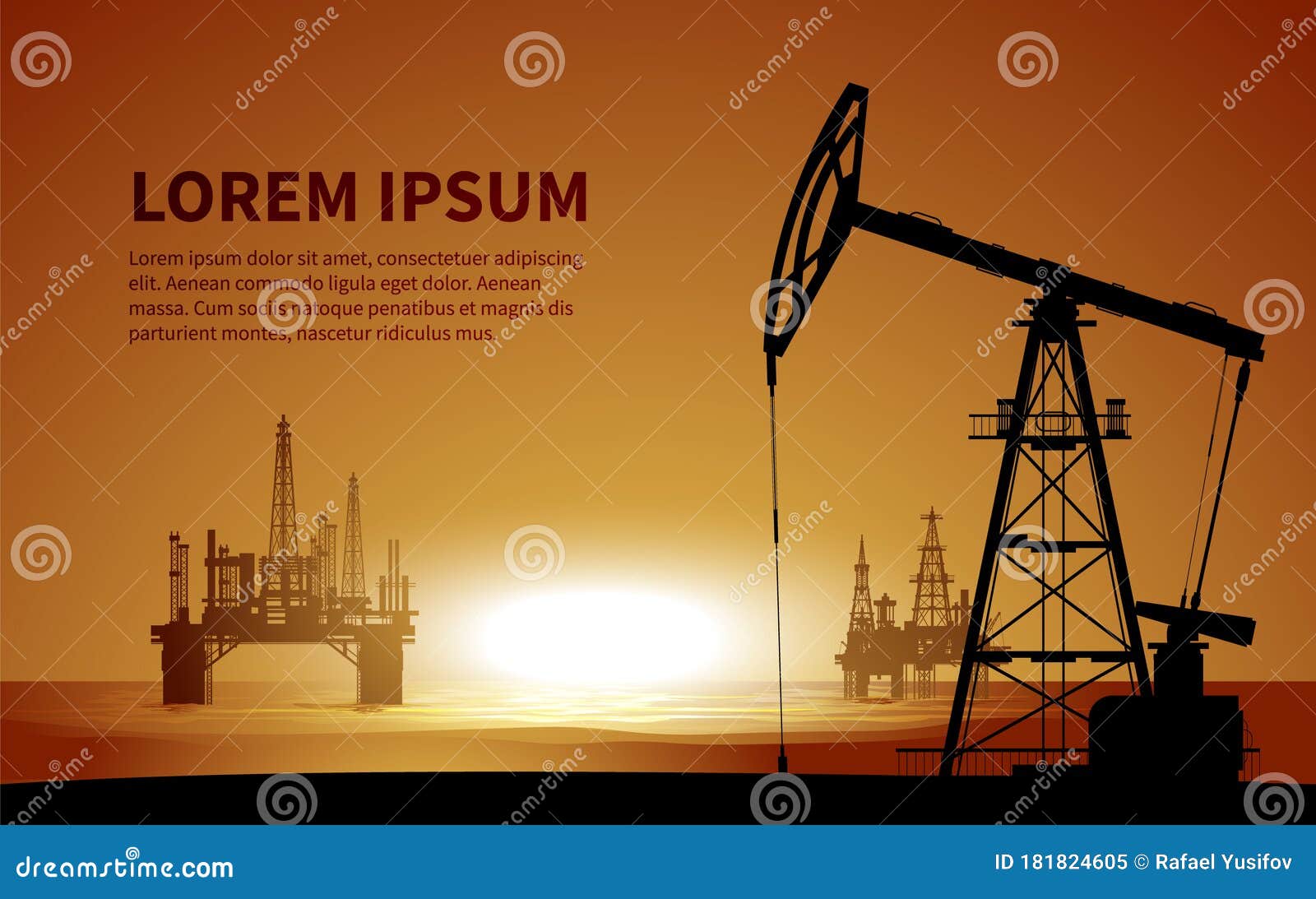 Oil Rigs. Oil Production. Vector. Stock Vector - Illustration of plant ...
