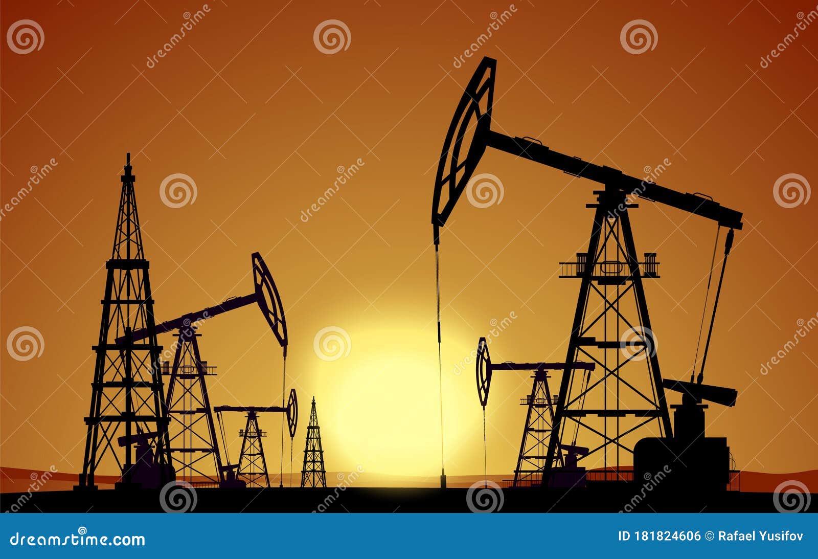 Oil Rigs. Oil Production. Vector. Stock Vector - Illustration of fuel ...
