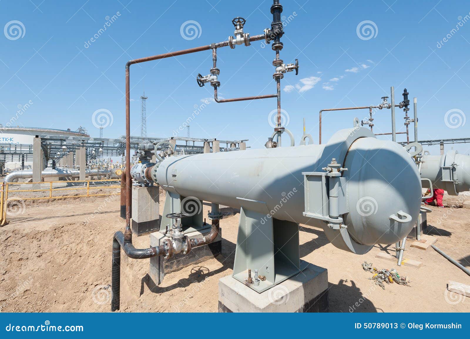 Oil Separator and Gas Pipelines Stock Image - Image of line, pipelines ...