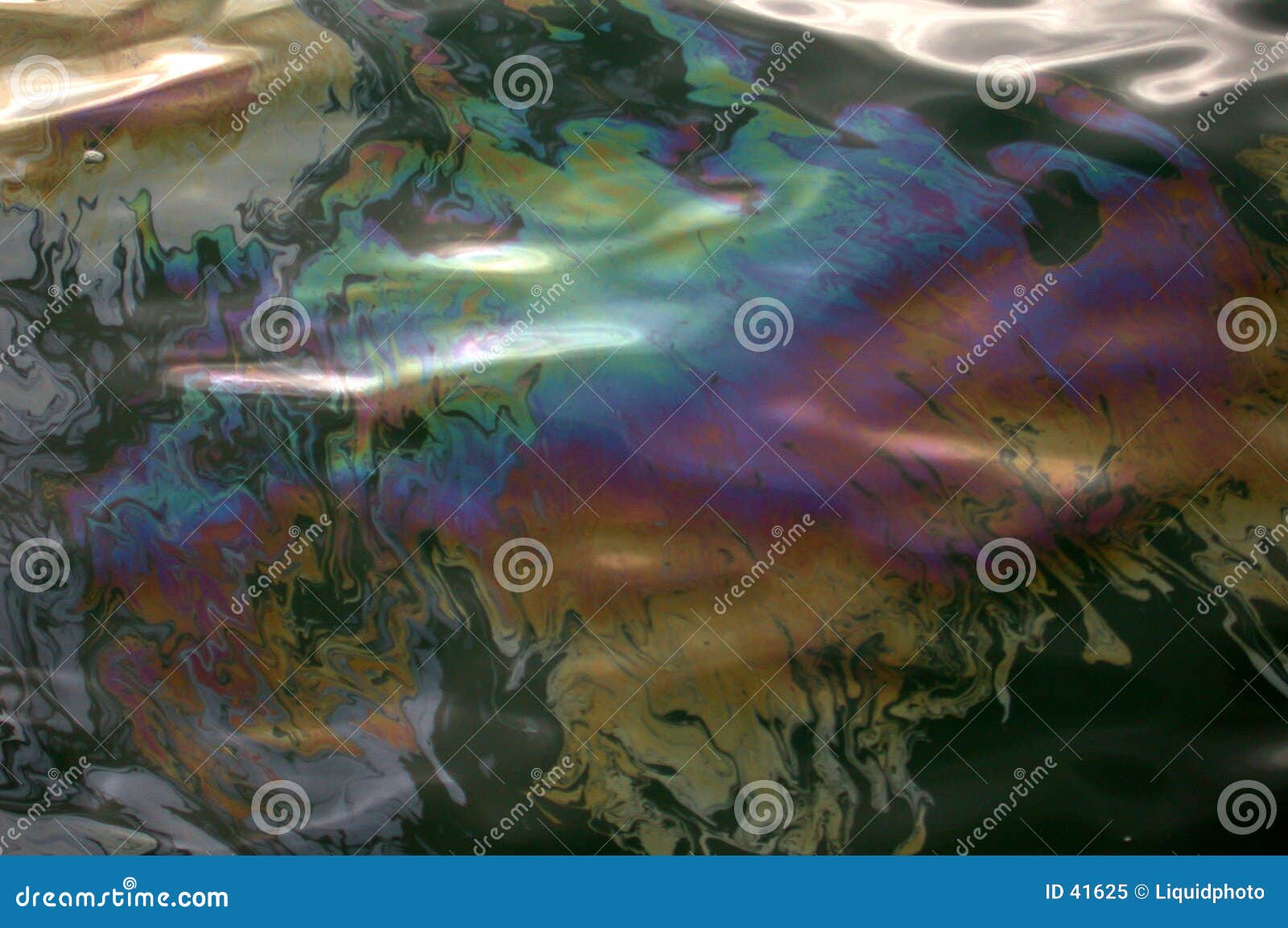 Oil Slick Iridescent Rainbow Stock Image - Image of industrial, pearl ...