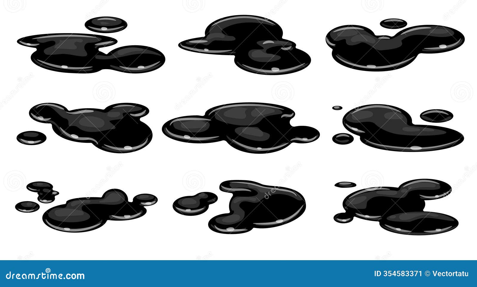 Oil slick spills stock vector. Illustration of chemical - 354583371