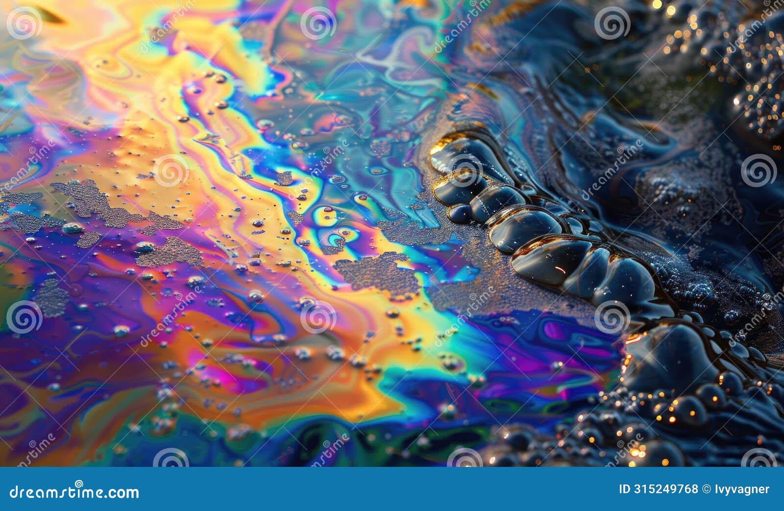 Oil Slick Spreading Across the Surface of the Ocean Stock Photo - Image ...