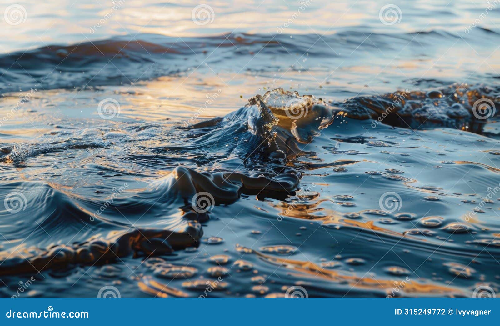 Oil Slick Spreading Across the Surface of the Ocean Stock Photo - Image ...