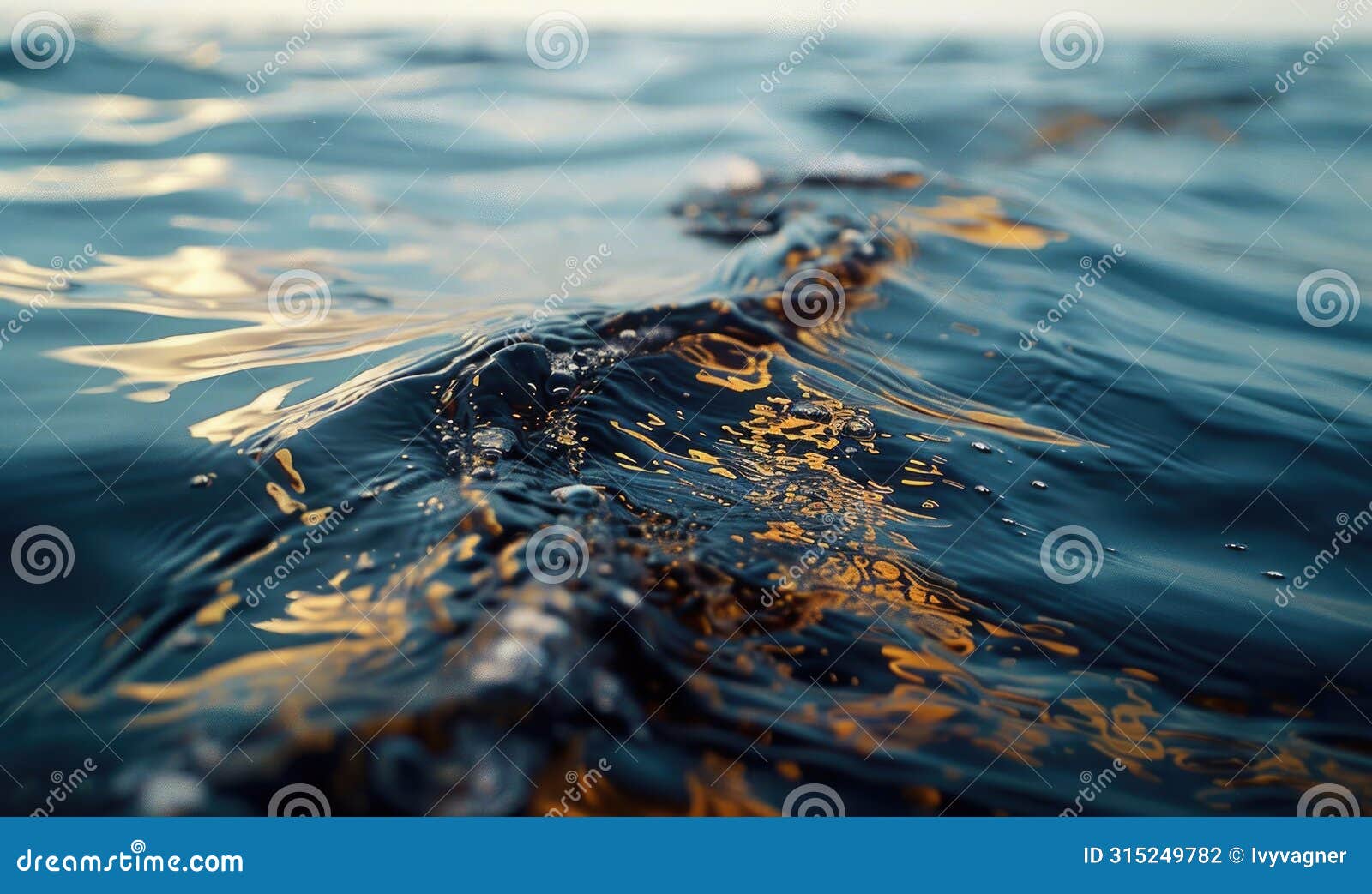 Oil Slick Spreading Across the Surface of the Ocean Stock Photo - Image ...