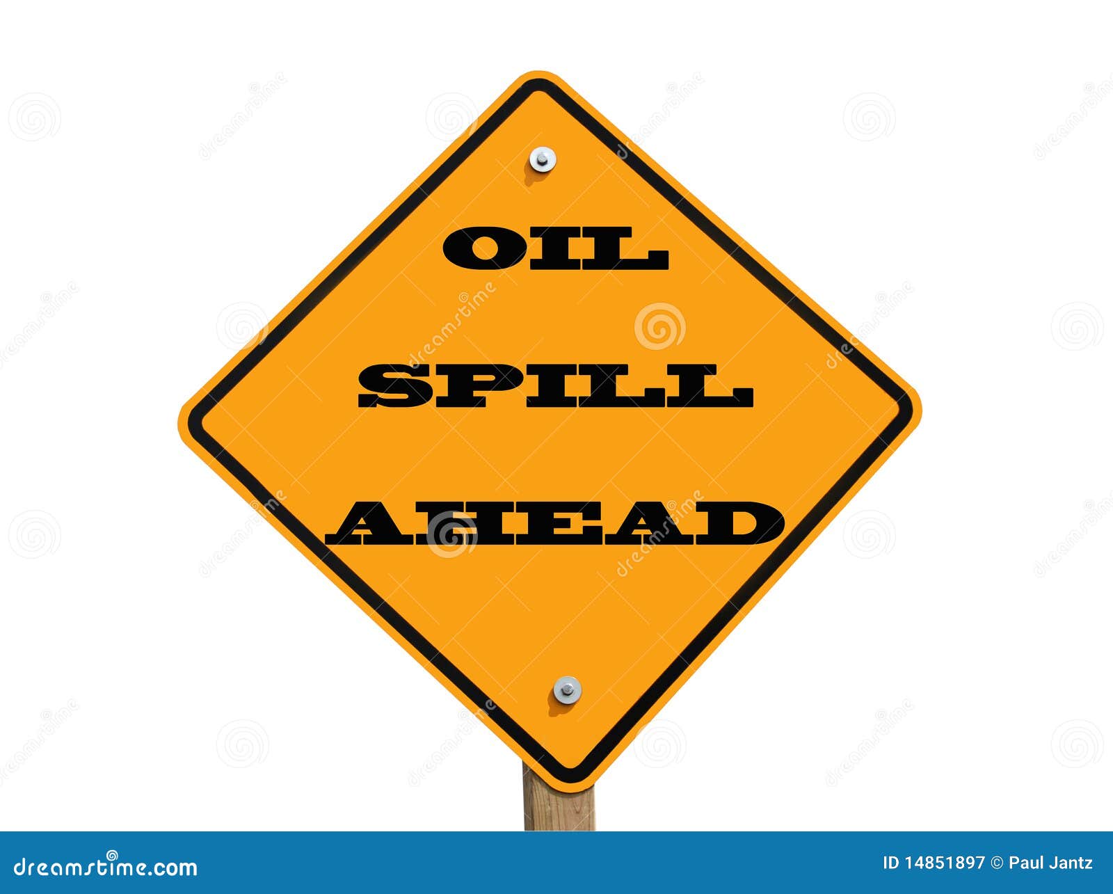 Oil spill ahead sign stock image. Image of post, metal - 14851897