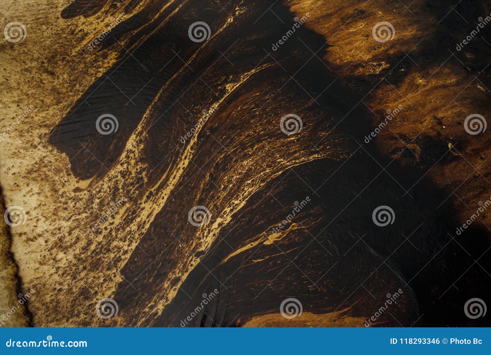 Texture Of Crude Oil Spill On The Surface Of The Soil Stock Photo ...