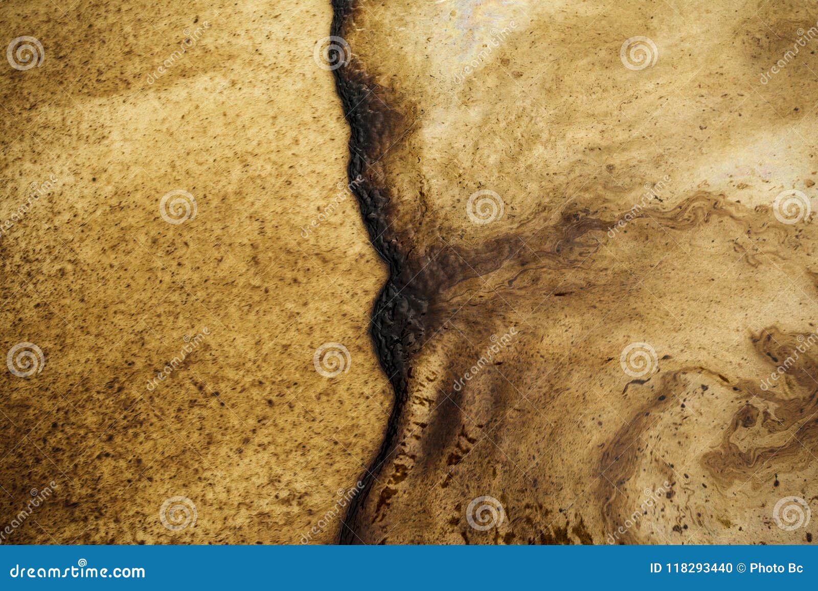 Oil spill on beach stock photo. Image of beach, black - 118293440