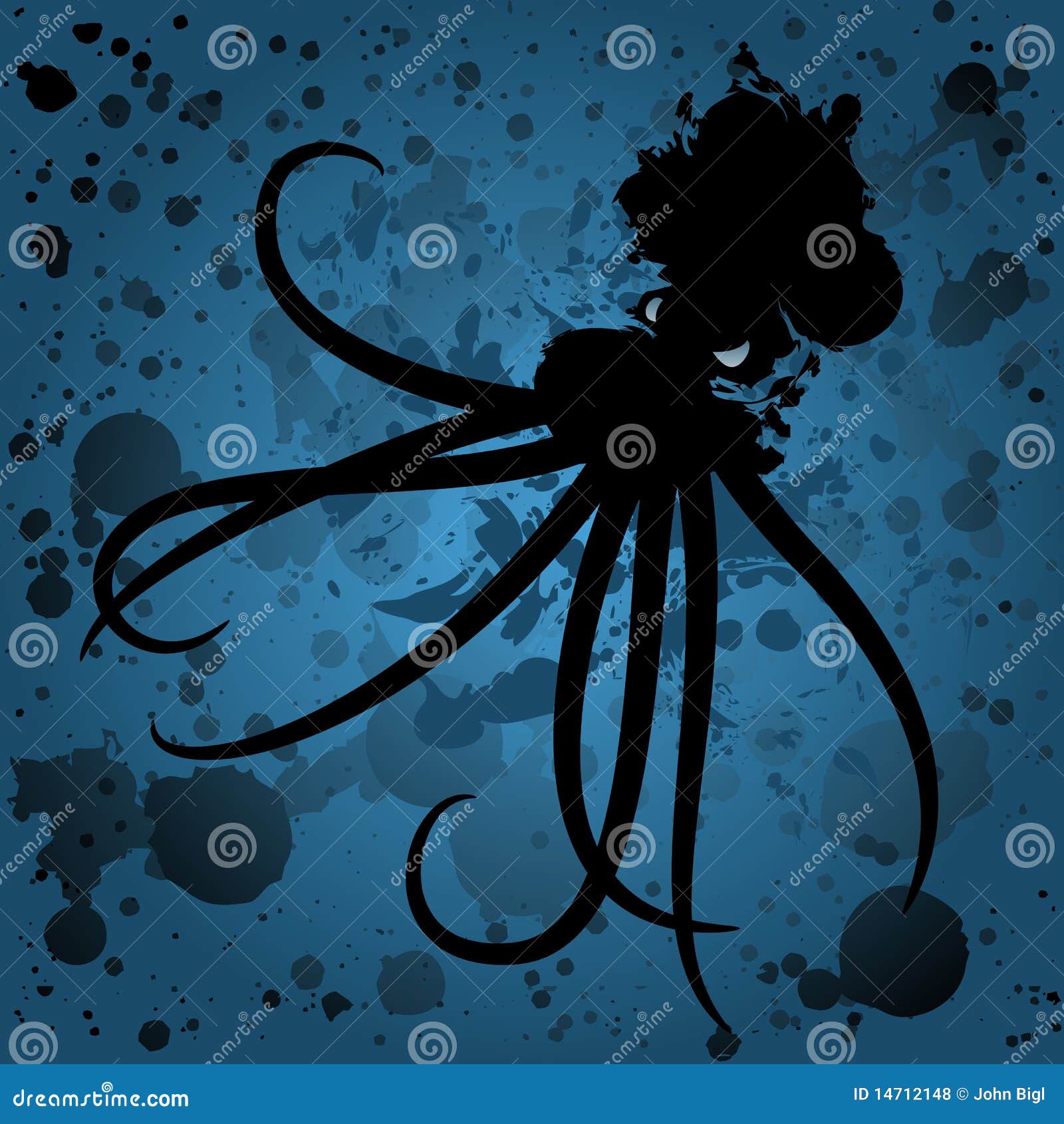 Oil Spill Octopus At Sea Vector Illustration | CartoonDealer.com #14712148