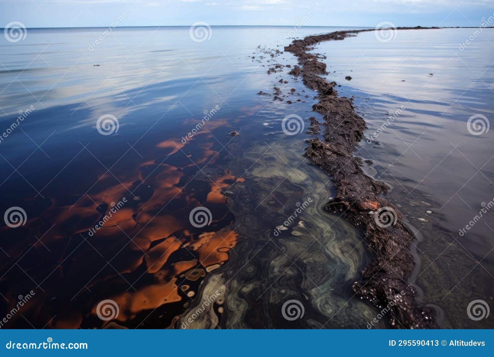 Oil Spill Spreading Across the Ocean Surface Stock Image - Image of ...